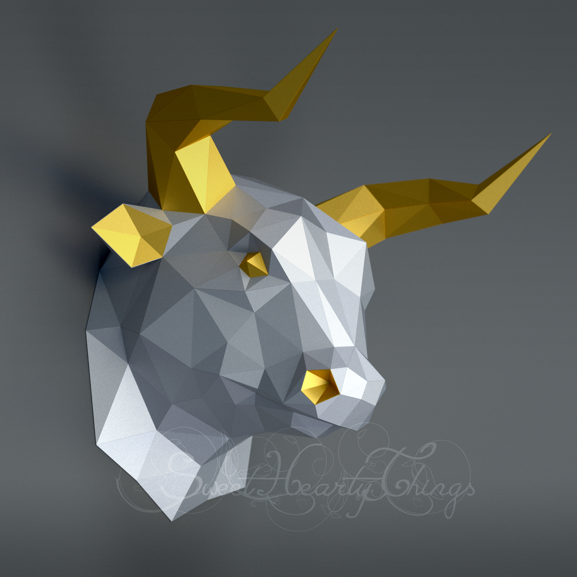 3d Papercraft Bull Ox Head PDF DXF Templates | Inspire Uplift