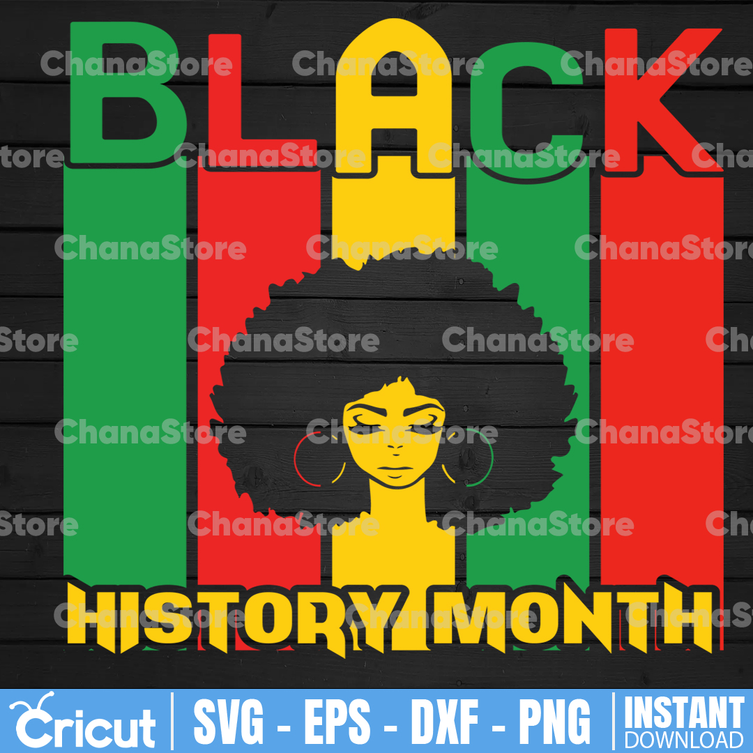 Black History Month Afro SVG Black Woman Words in Afro Natur | Inspire ...