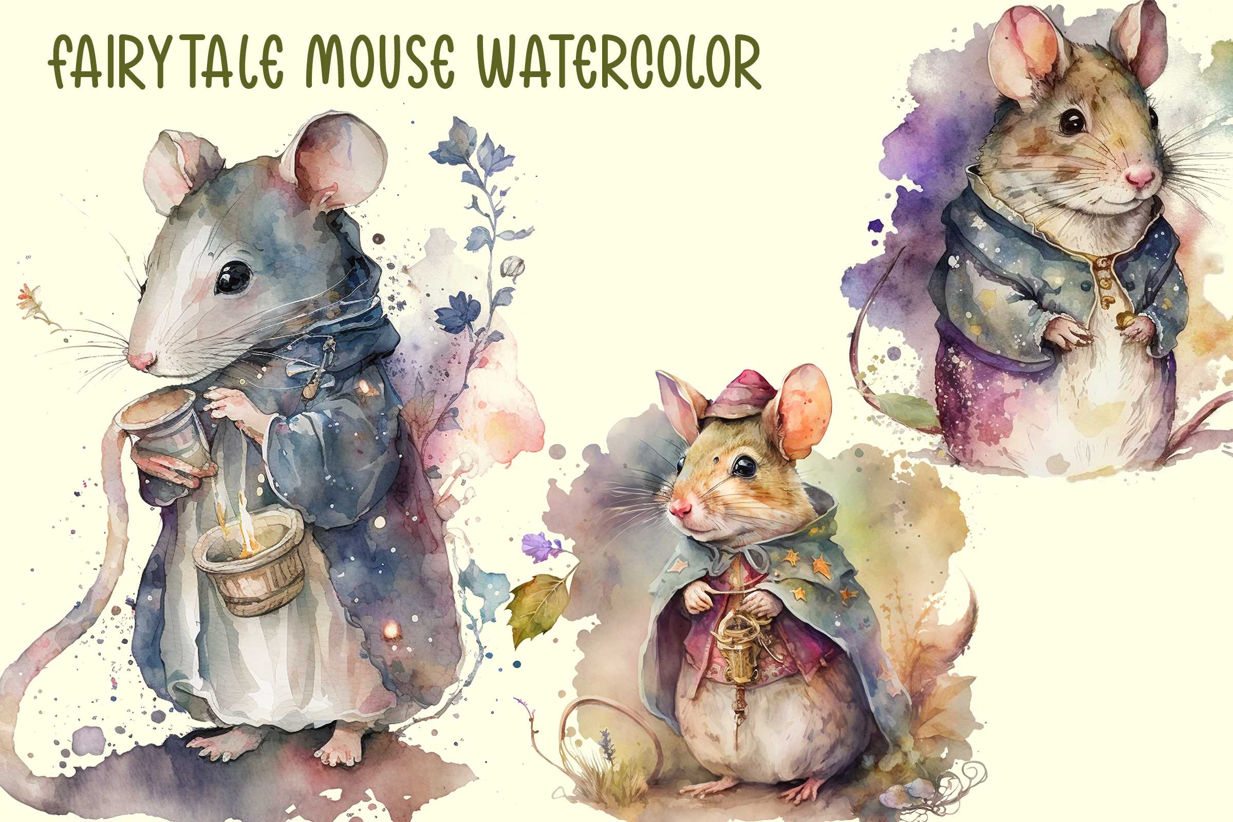 Fairytale Mouse Watercolor PNG Files, Animal Png, Fairytale | Inspire ...