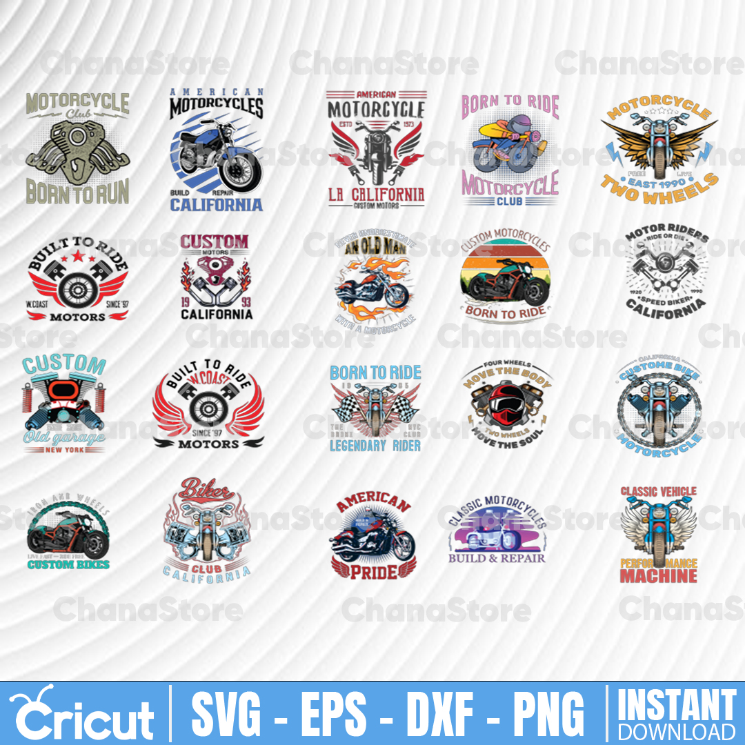 Motorcycle Bundle SVG, Biking Svg, Motorcycle Cut Files, Mot | Inspire ...
