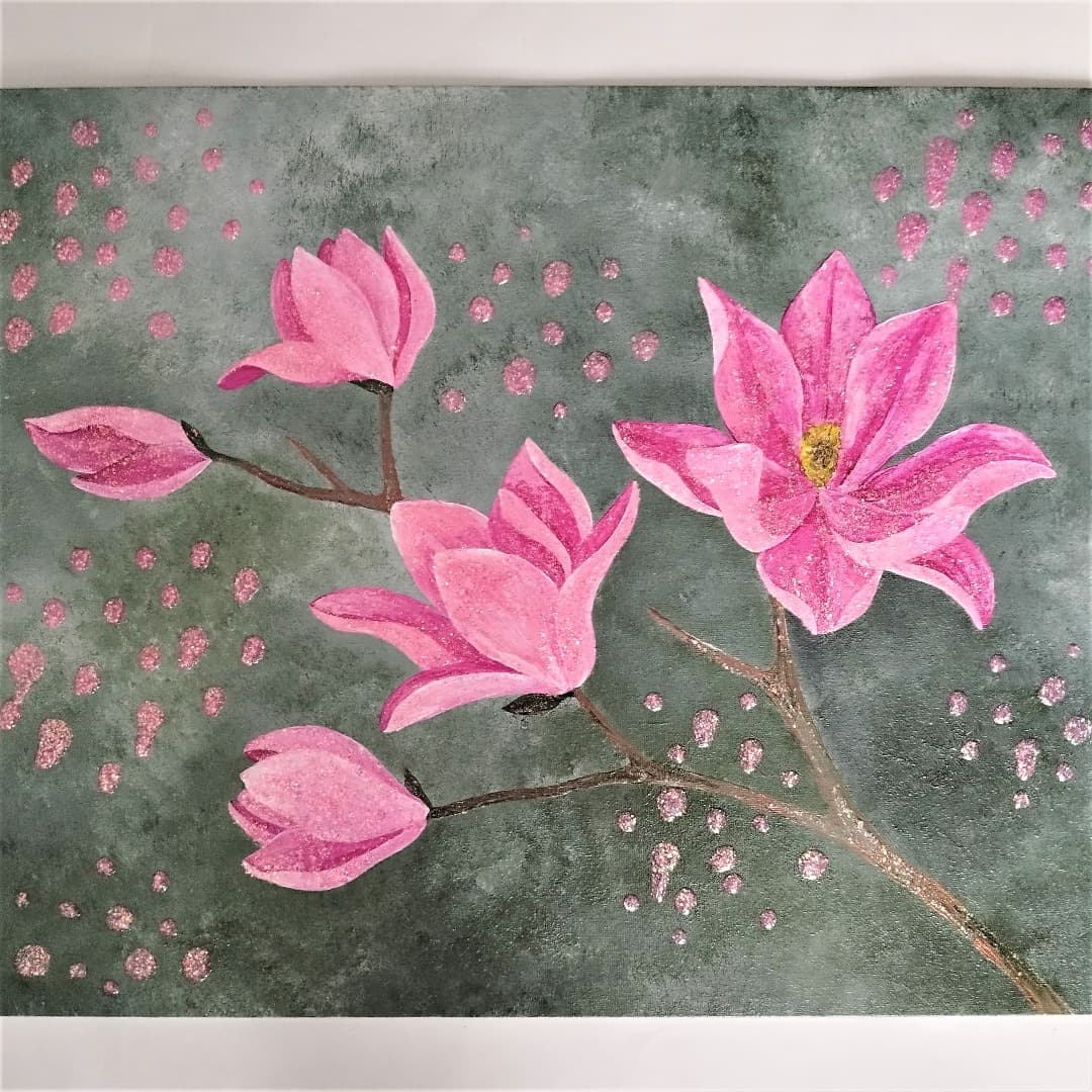 Pink Magnolia Painting