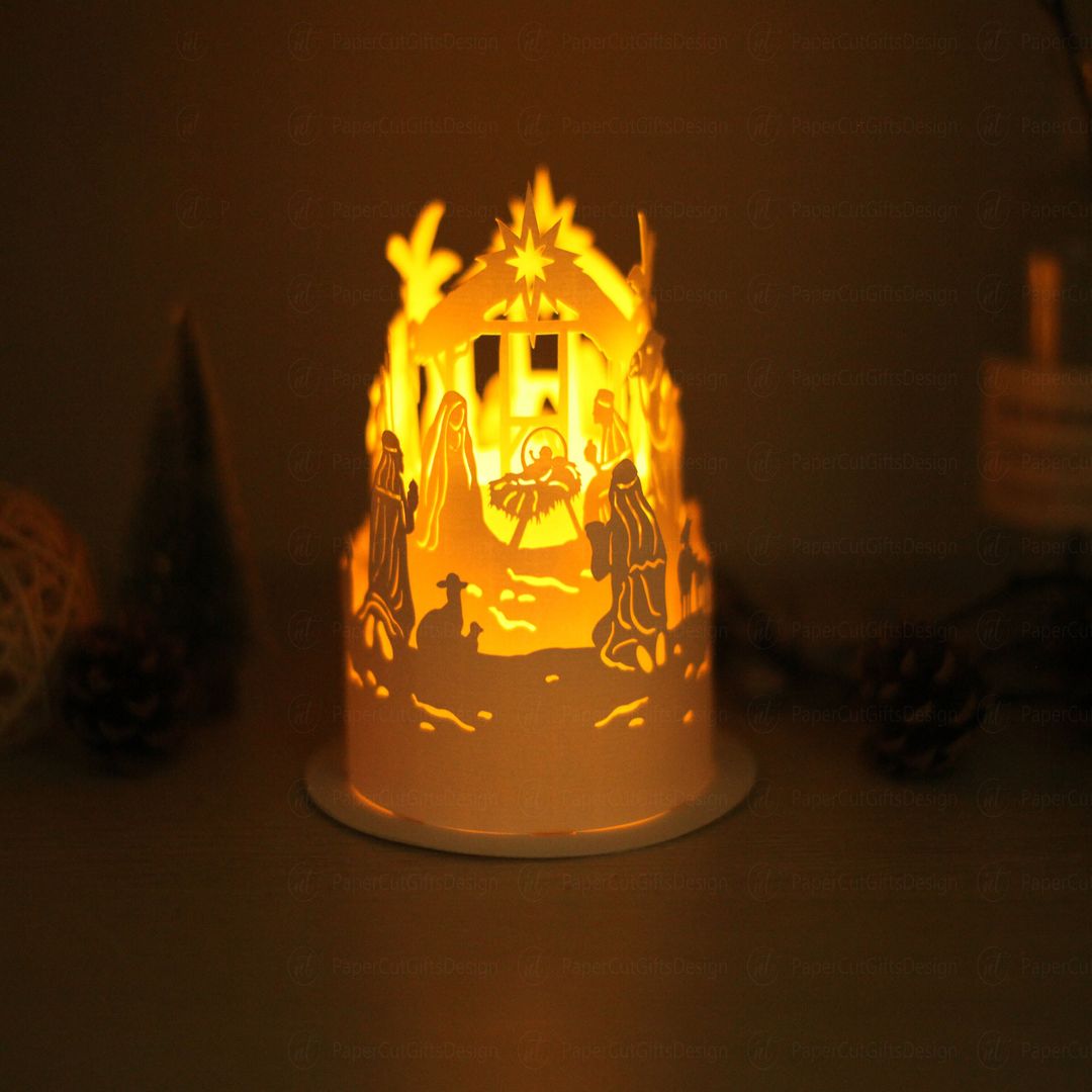 Paper Lantern Nativity Of Jesus - Paper Cut Lamp For Christm - Inspire ...