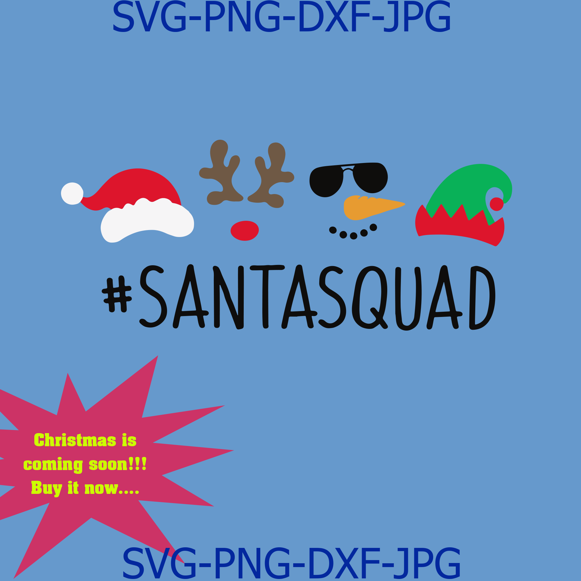 Santa Squad Svg, Christmas Svg, Kids Christmas Svg, Elf, San | Inspire ...
