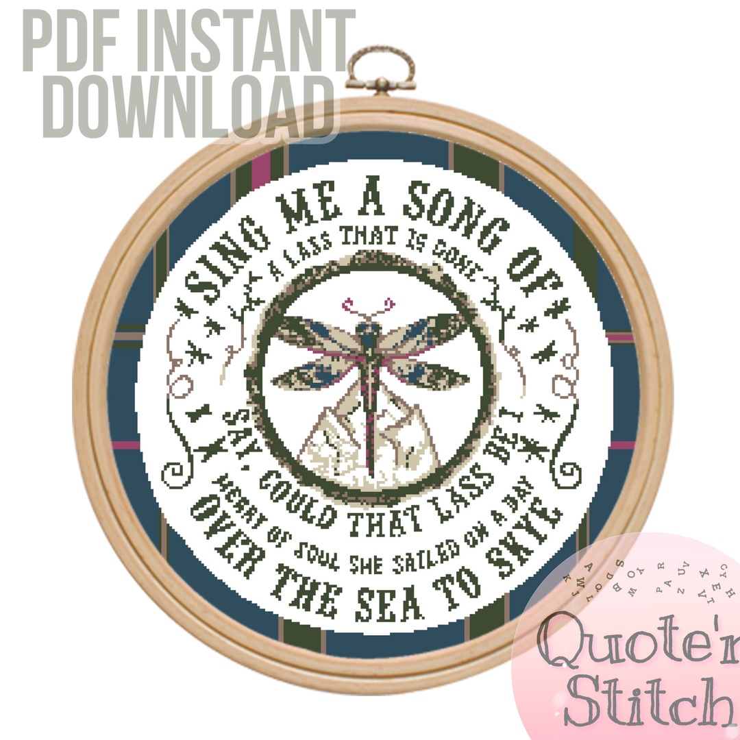 Outlander skye boat song Modern Cross Stitch Pattern Punto D - Inspire ...