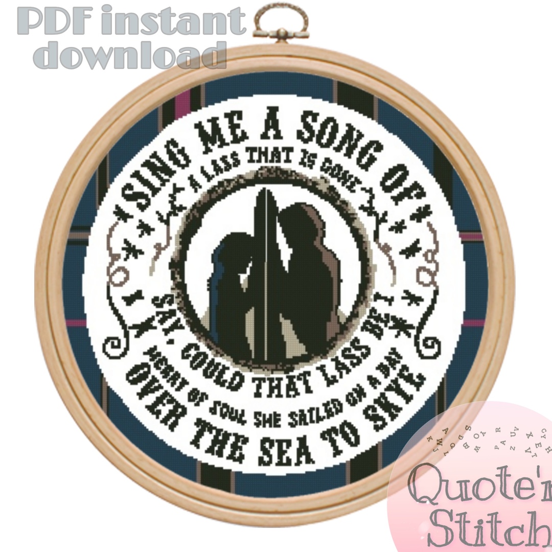 Outlander skye boat song Modern Cross Stitch Pattern Punto D | Inspire ...