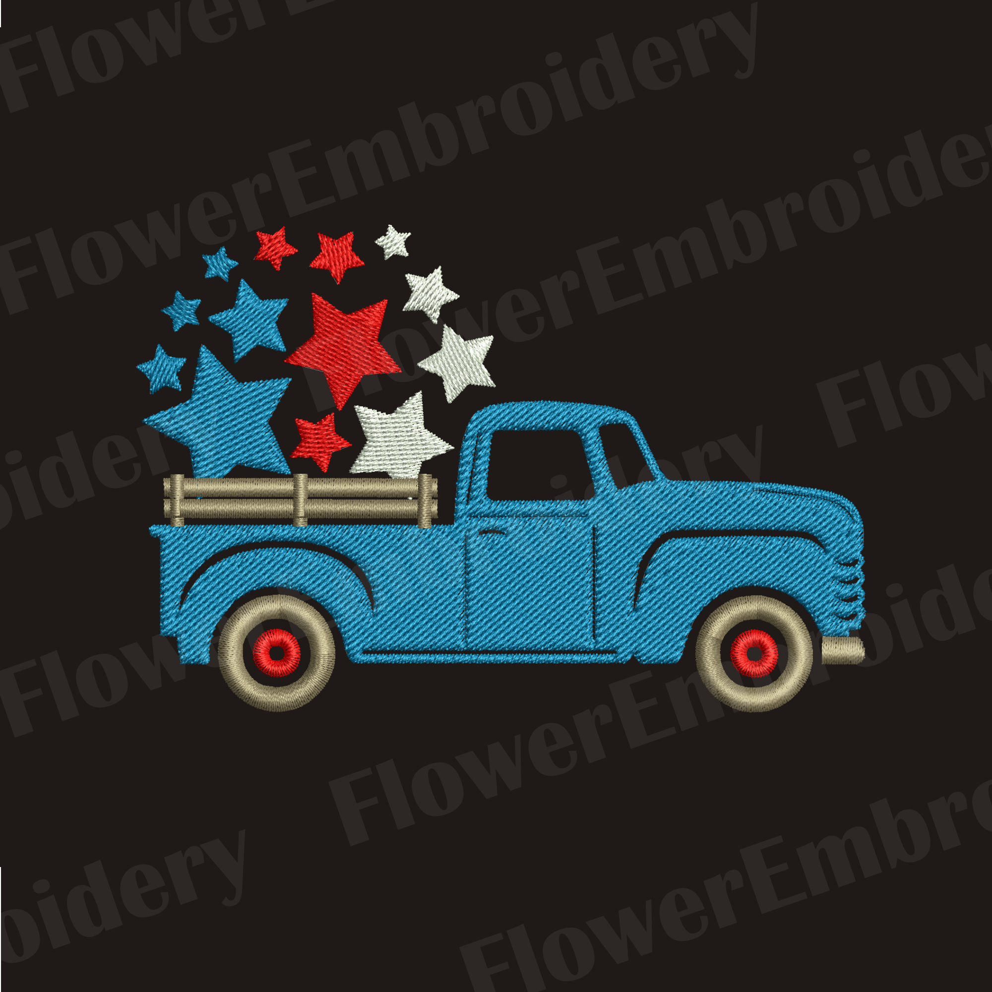 Patriotic truck embroidery USA embroidery designs Truck with | Inspire ...