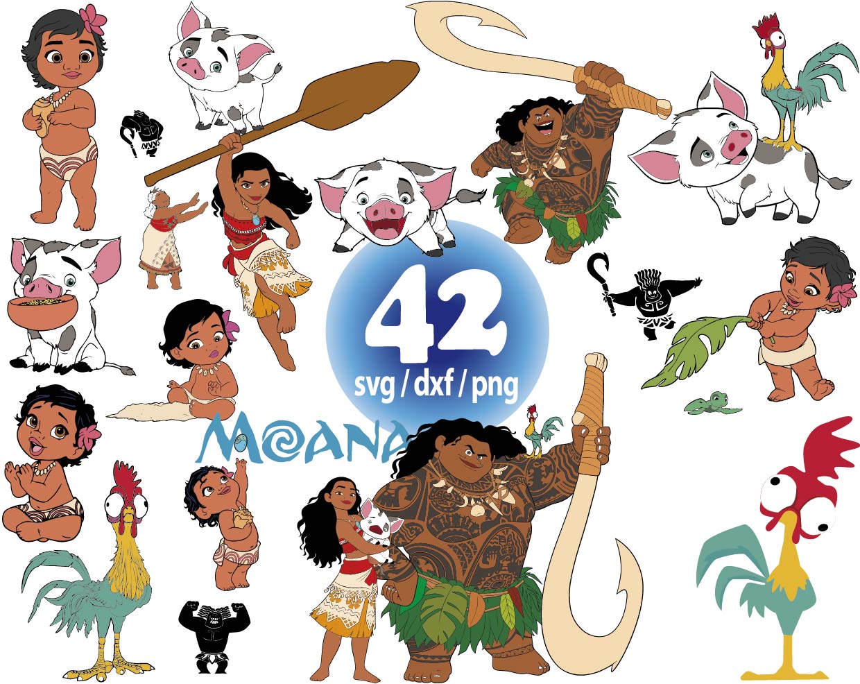 disney moana svg, hei hei moana svg, moana pig svg, baby moa | Inspire ...