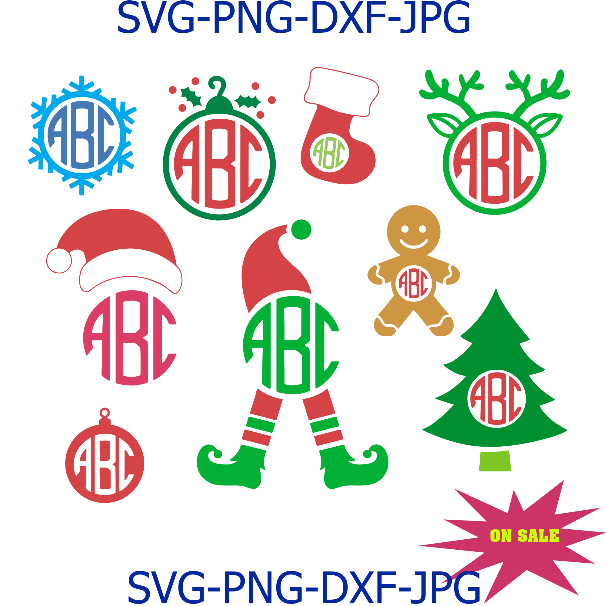 Christmas Monogram SVG,Christmas Elf Monogram Frame svg,Mono | Inspire ...
