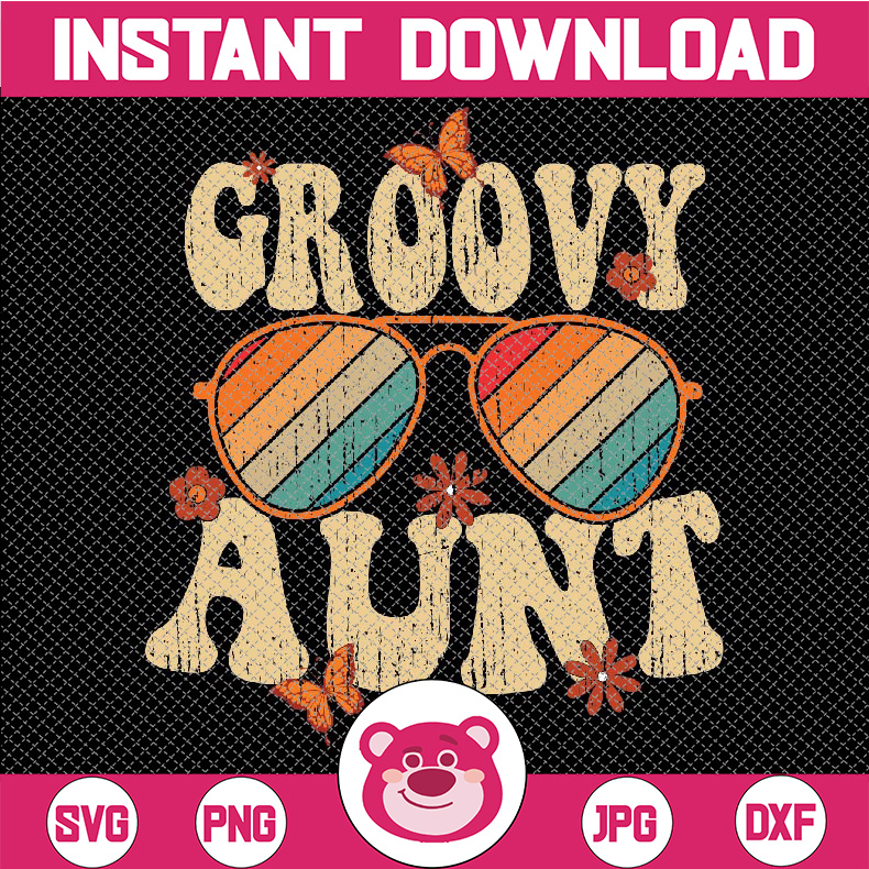 Retro Groovy Aunt 70s Aesthetic 1970's Mother's Day Svg, Gr | Inspire ...