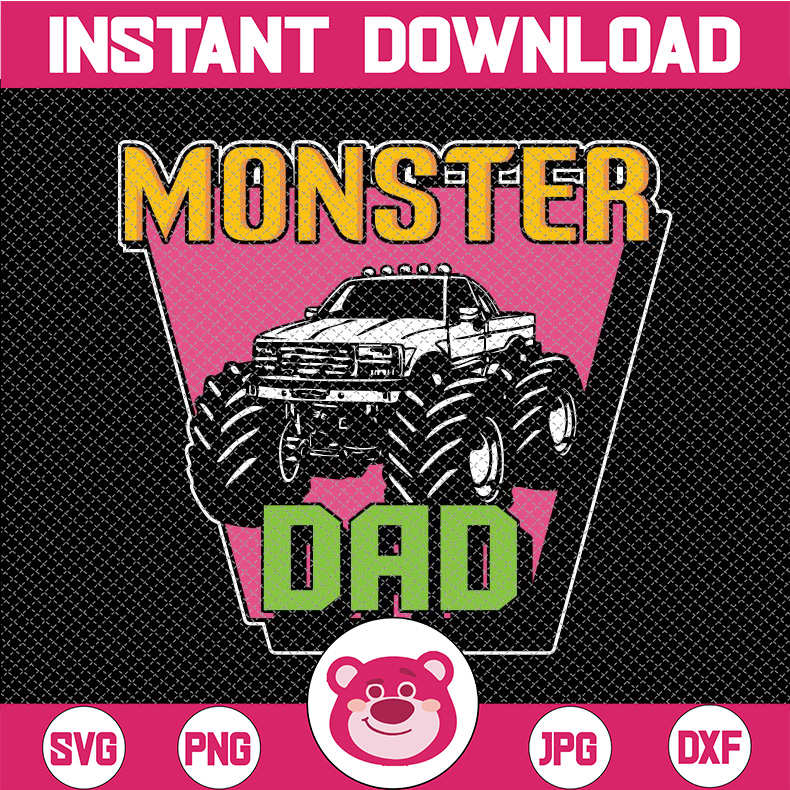 Monster Truck Dad svg, Vintage svg, Monster Trucker svg, Ent | Inspire ...
