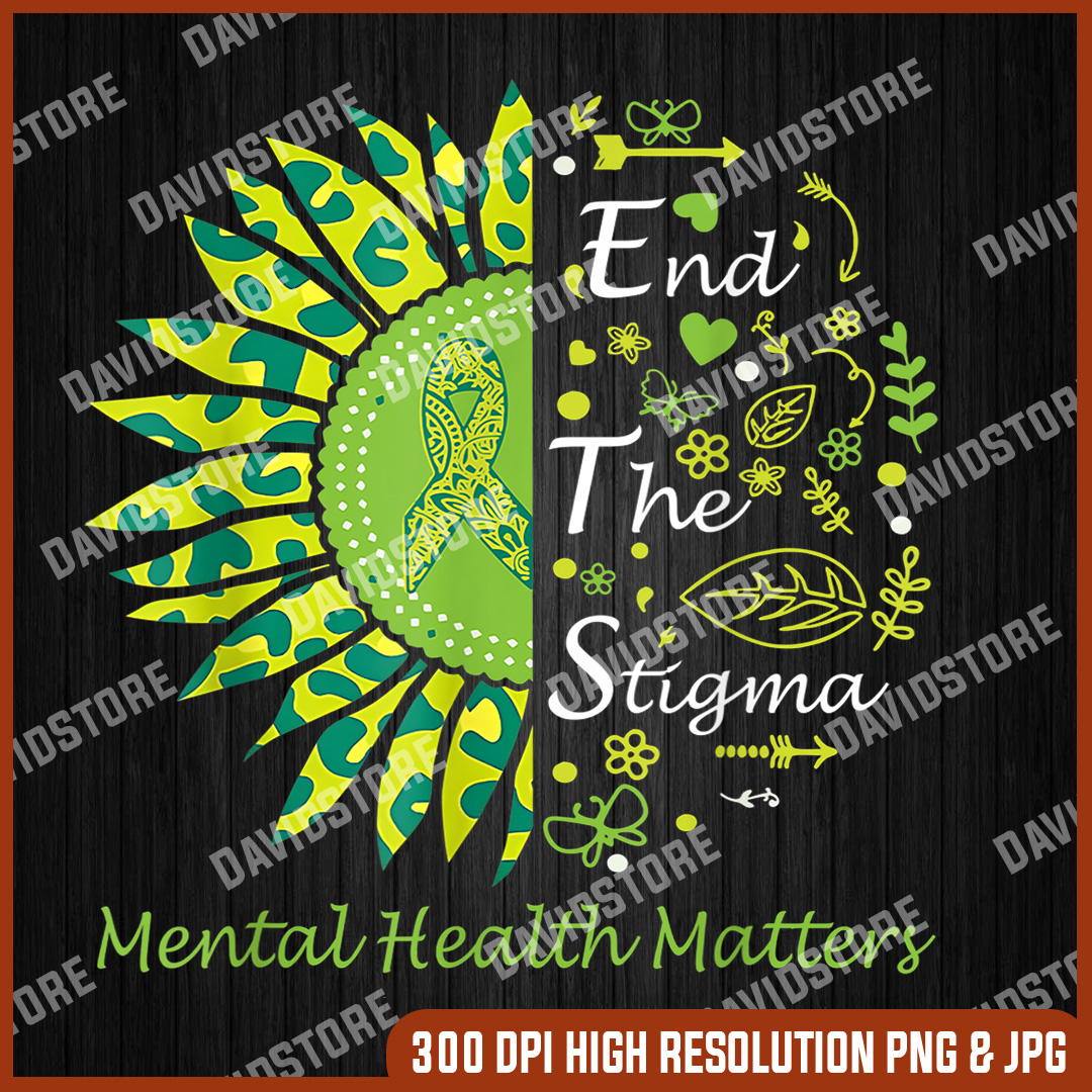 End The Stigma Mental Health Matters Ribbon Awareness Gifts | Inspire ...