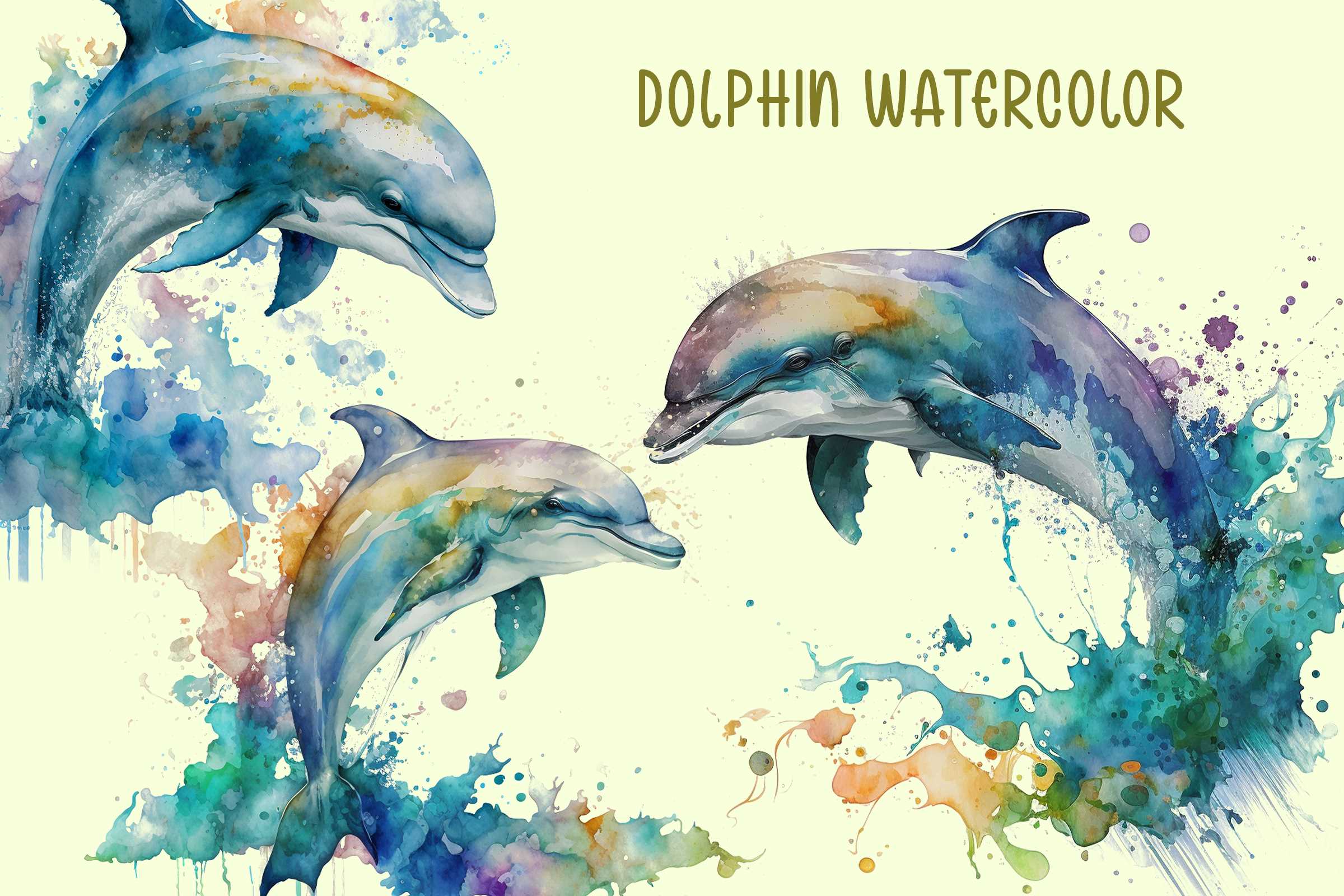 Dolphin Watercolor PNG, Animal PNG - Inspire Uplift