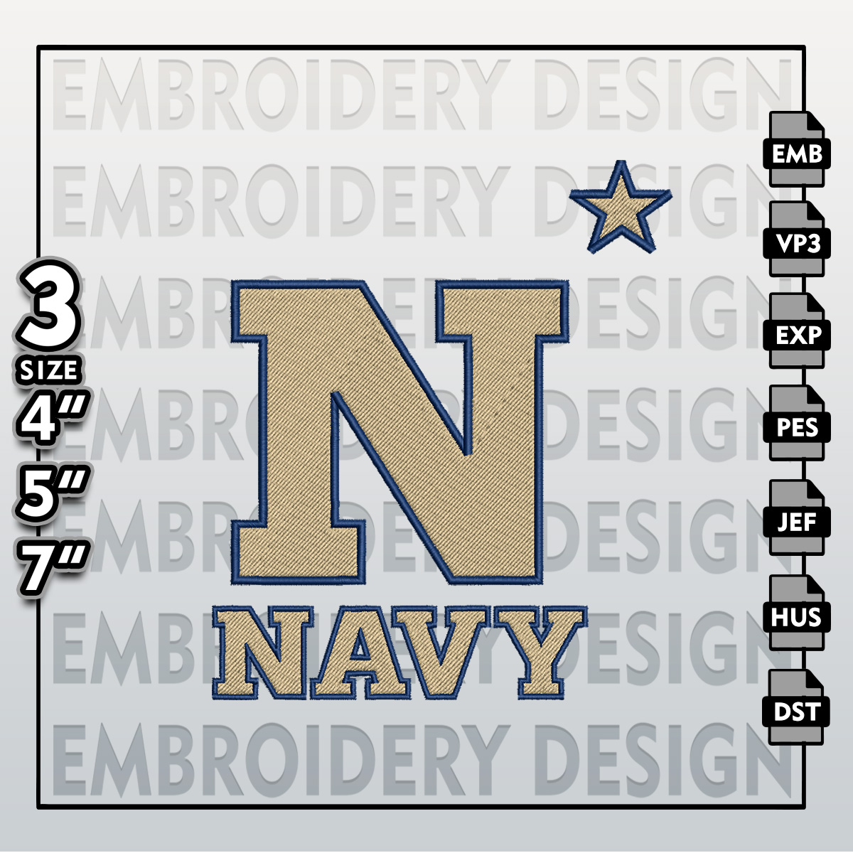 Navy Midshipmen Embroidery Designs, NCAA Logo Embroidery Fil | Inspire ...