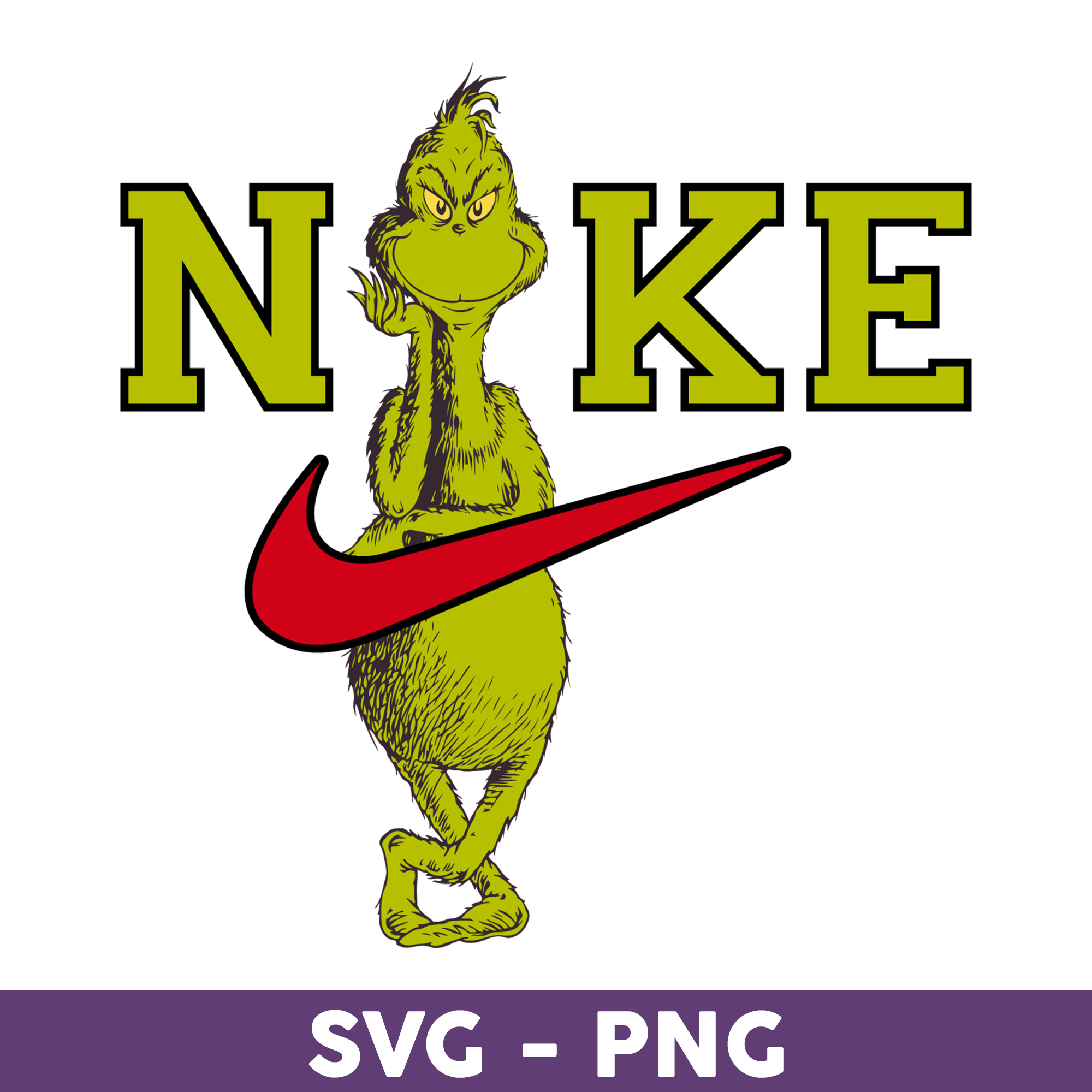 Nike x The Grinch Svg, Nike Logo Svg, Grinch Face Svg, Nike - Inspire ...