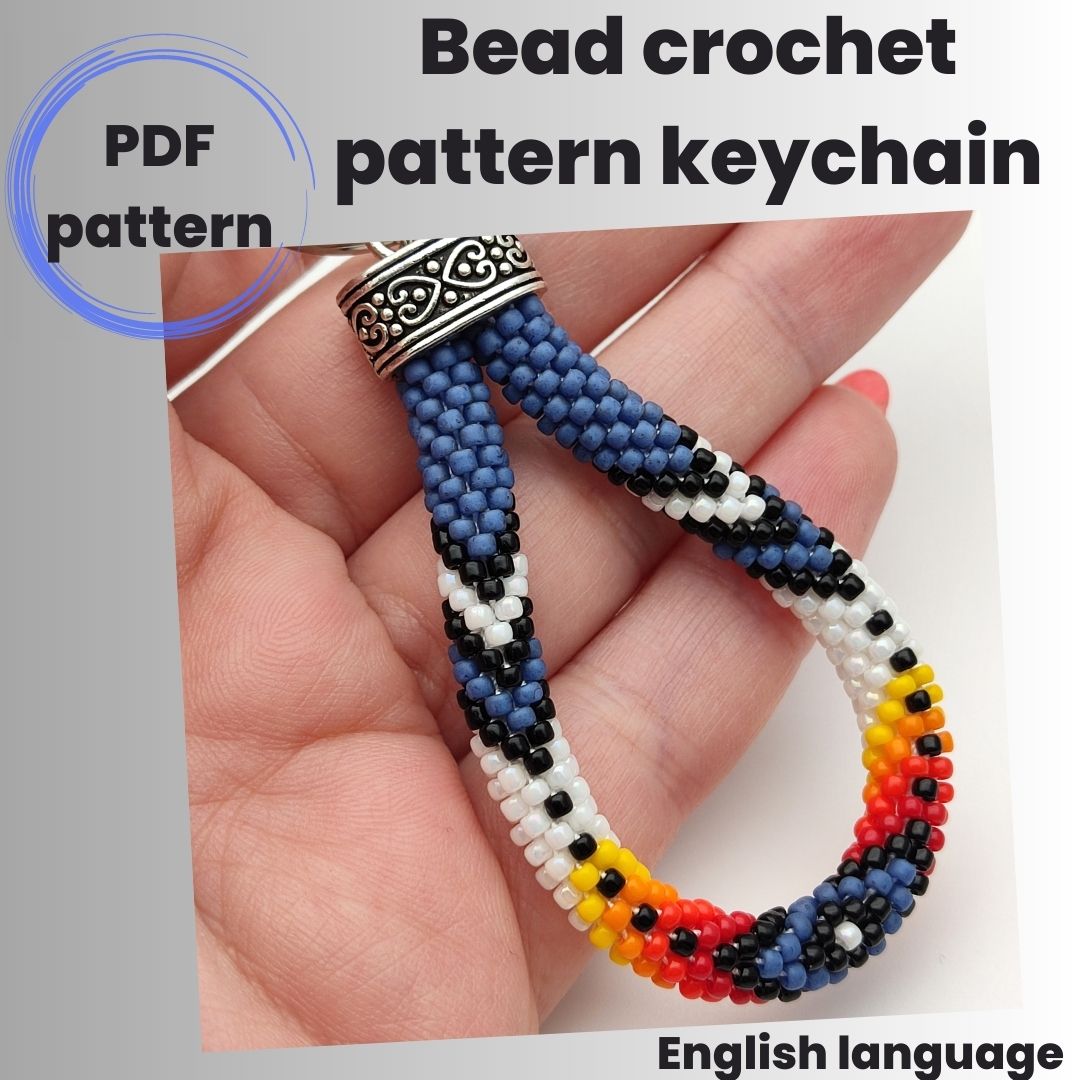 Bead crochet pattern, PDF pattern, Pattern keychain, Blue ke | Inspire ...