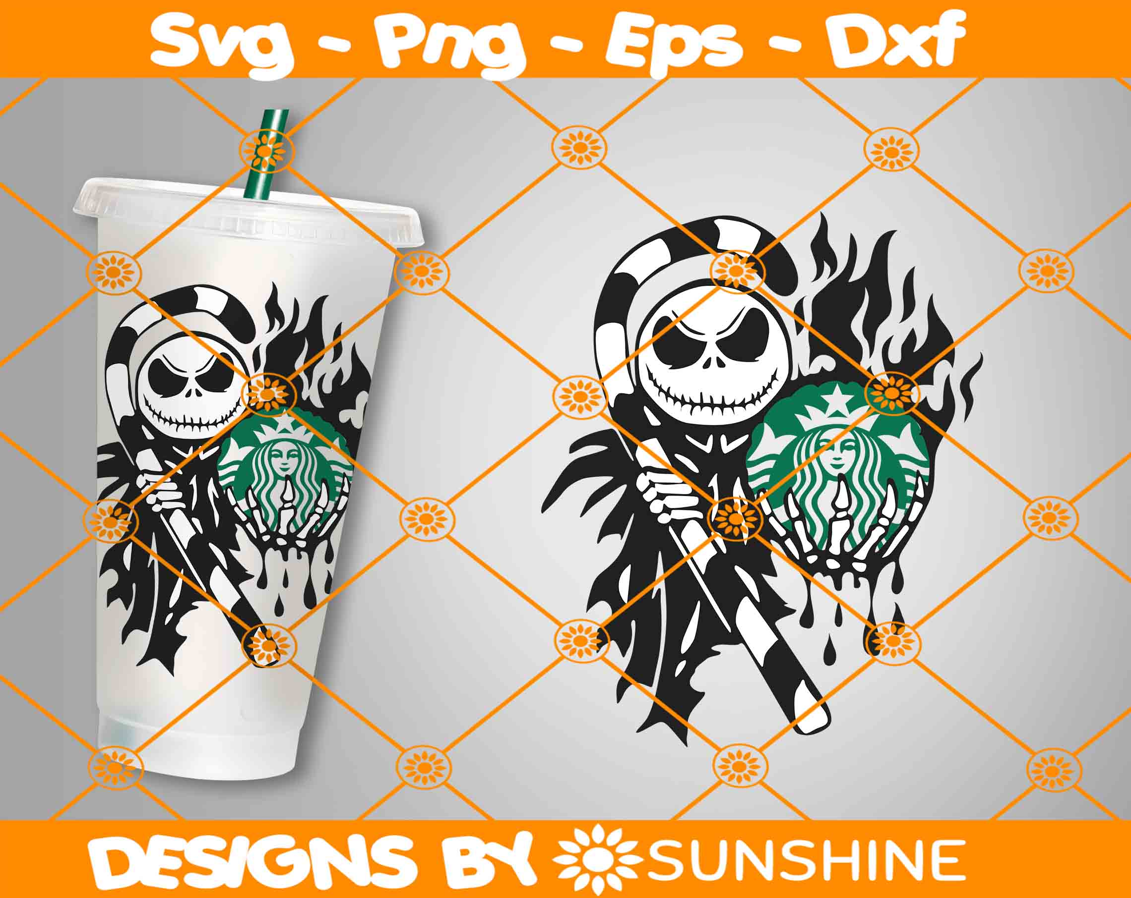 Jack Skellington Ghost Starbuck SVG, Jack Skellington Svg, H - Inspire ...