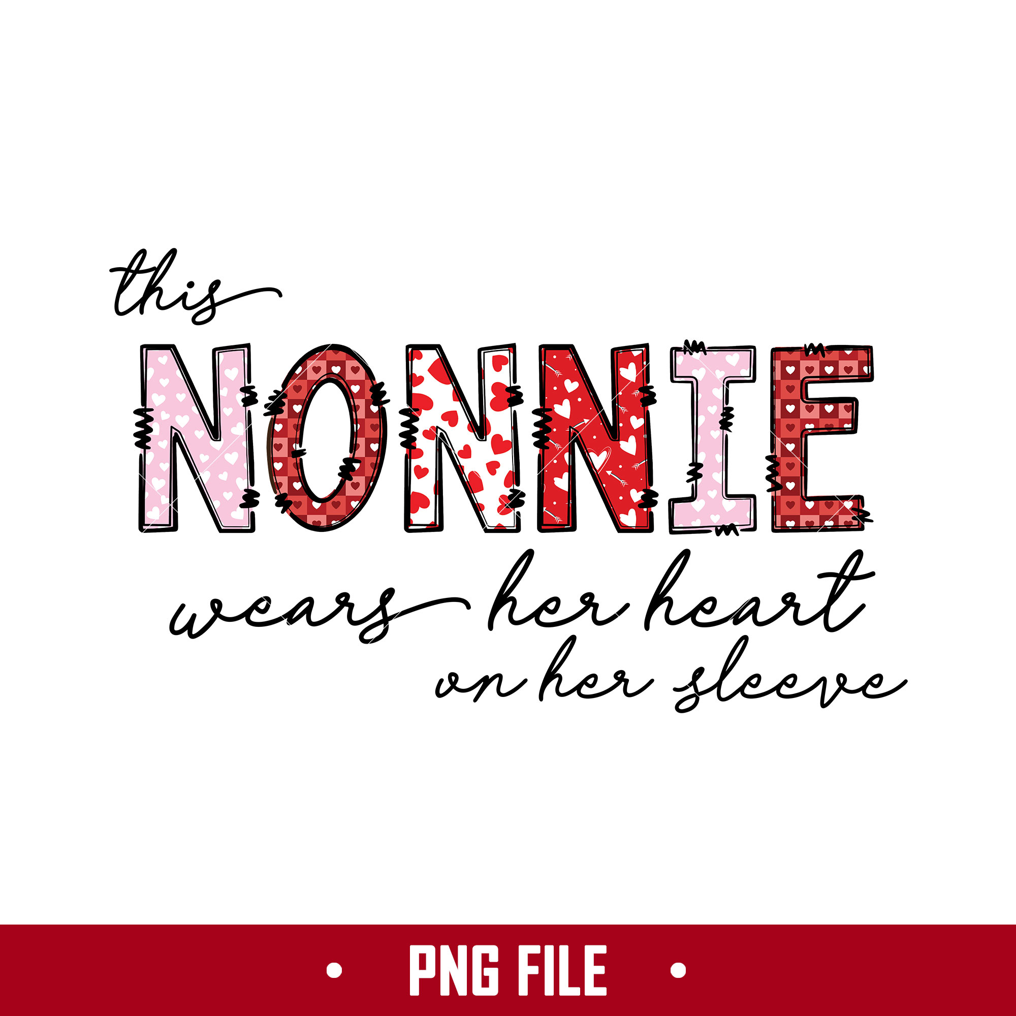 This Nonnie Wears Her Heart On Her Sleeve Png, Nonnie Png, M | Inspire ...