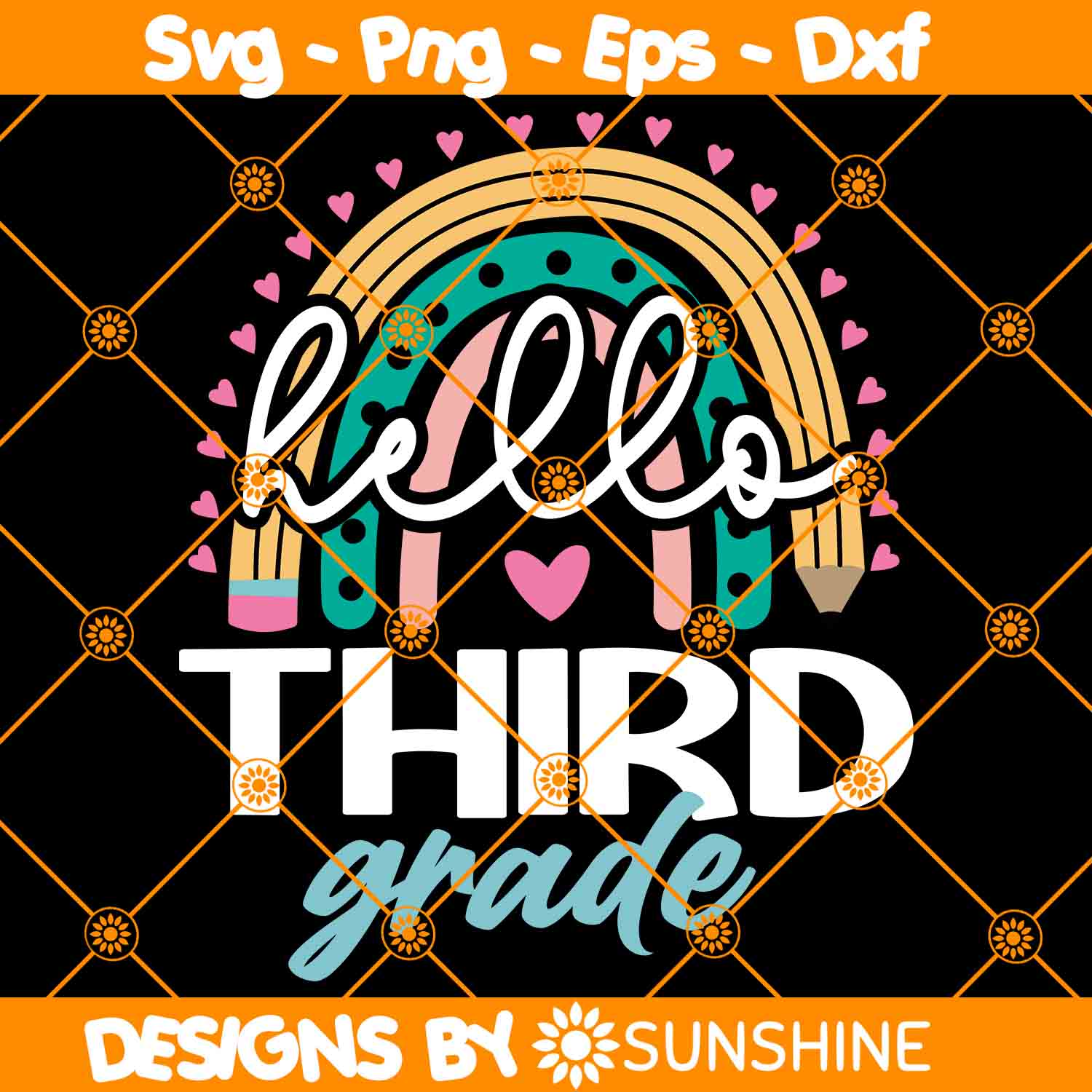Hello Third Grade Svg First Day Of School Svg School Rainb Inspire