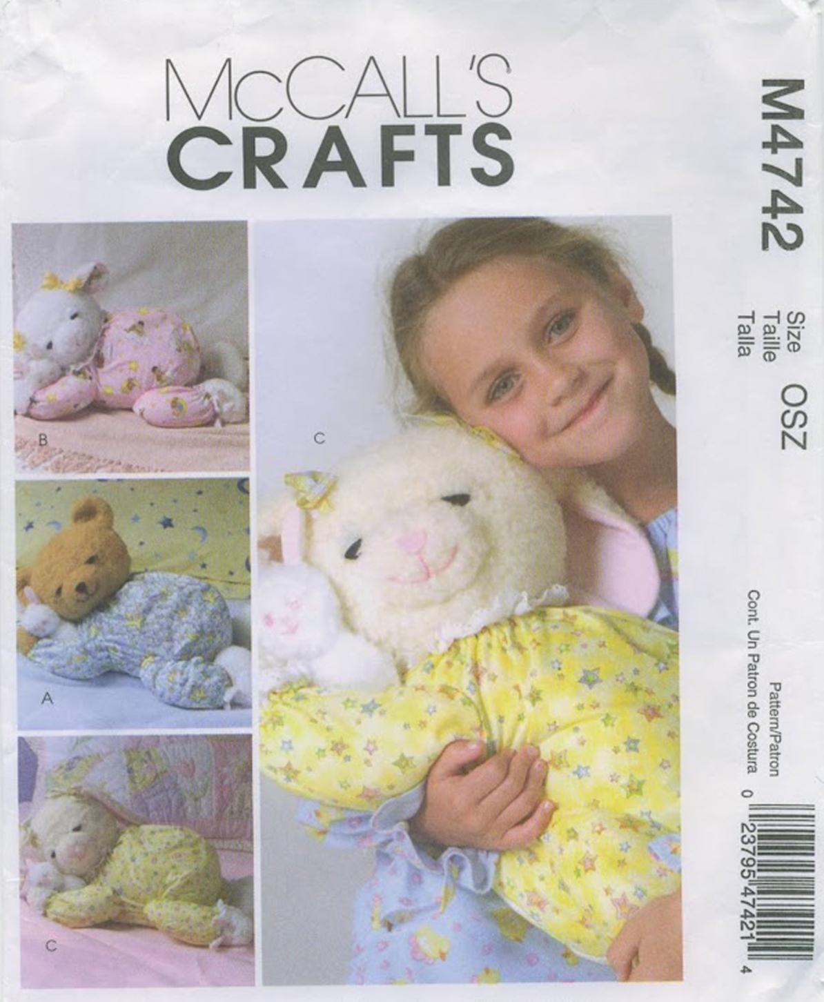 Patterns McCall's 4742, Lamb Bear Bunny Pajama Holders, Vint | Inspire ...