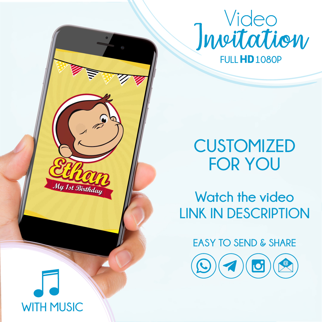 Animated Curious George Video Invitation - Inspire Uplift