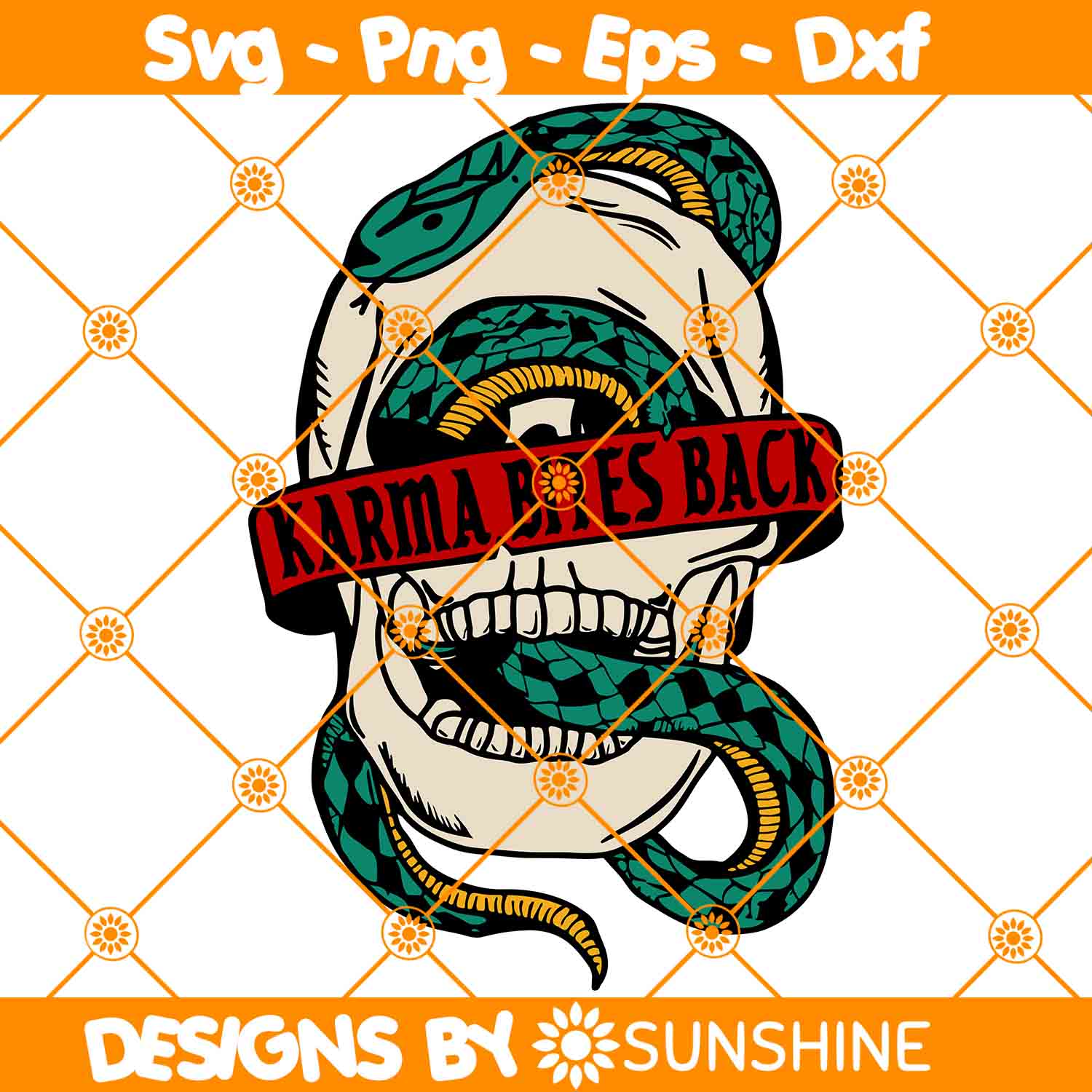 Karma Bites Back Svg, Skull Snake Svg, Savage Svg, Motivatio - Inspire ...