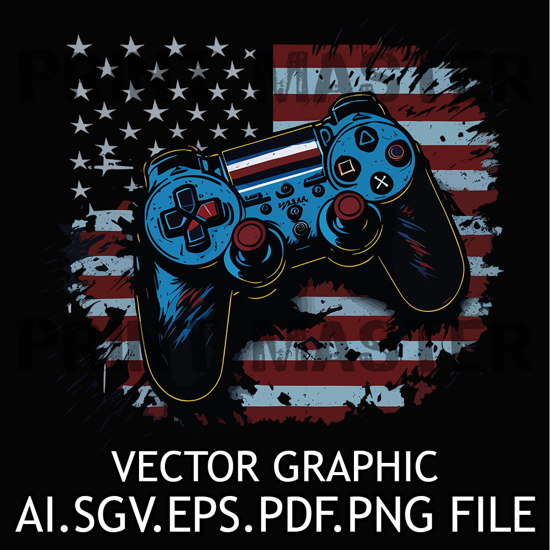Game Multicolor Controller on American Flag Background Digit | Inspire ...