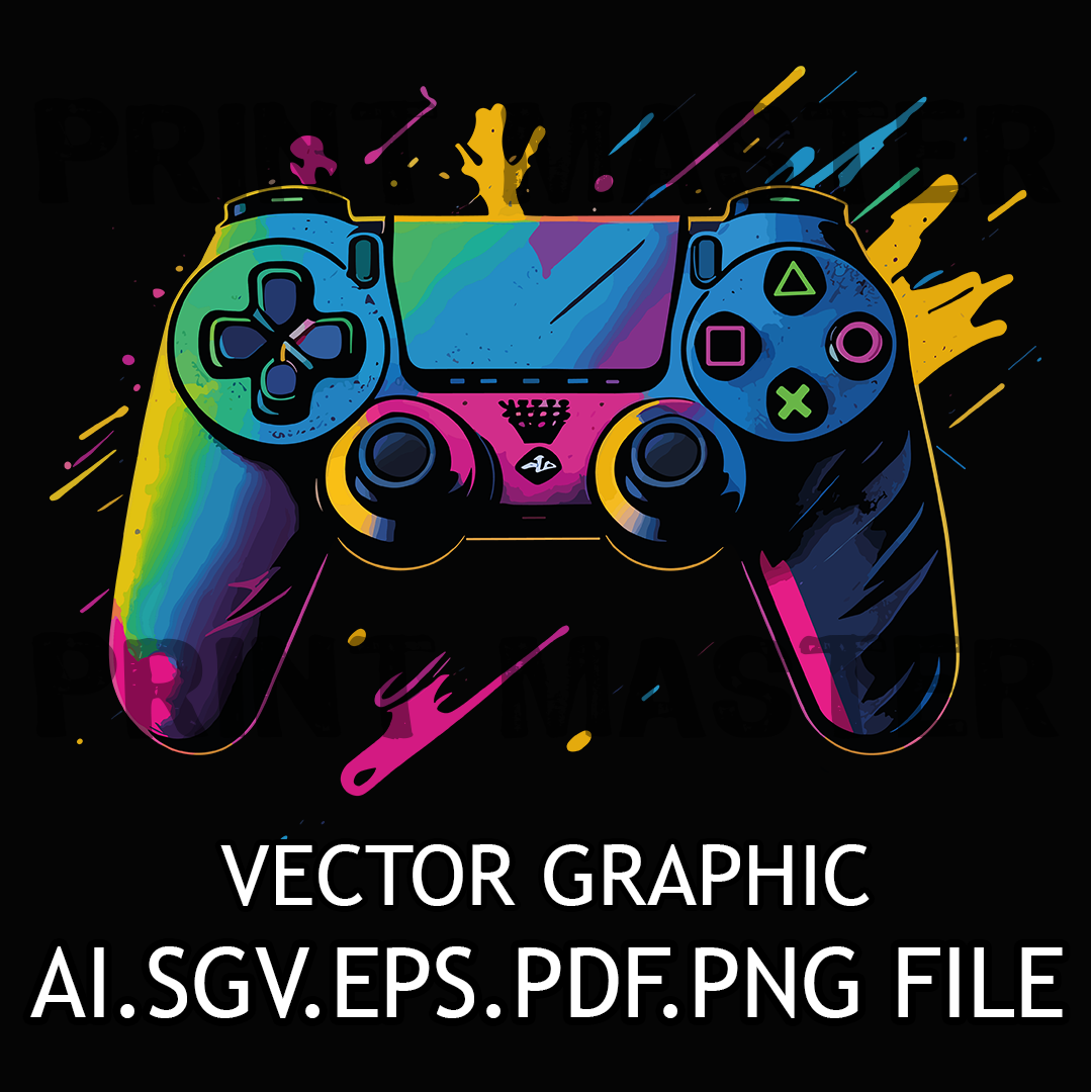 Game Multicolor Controller on Colorful Graffiti Background D | Inspire ...