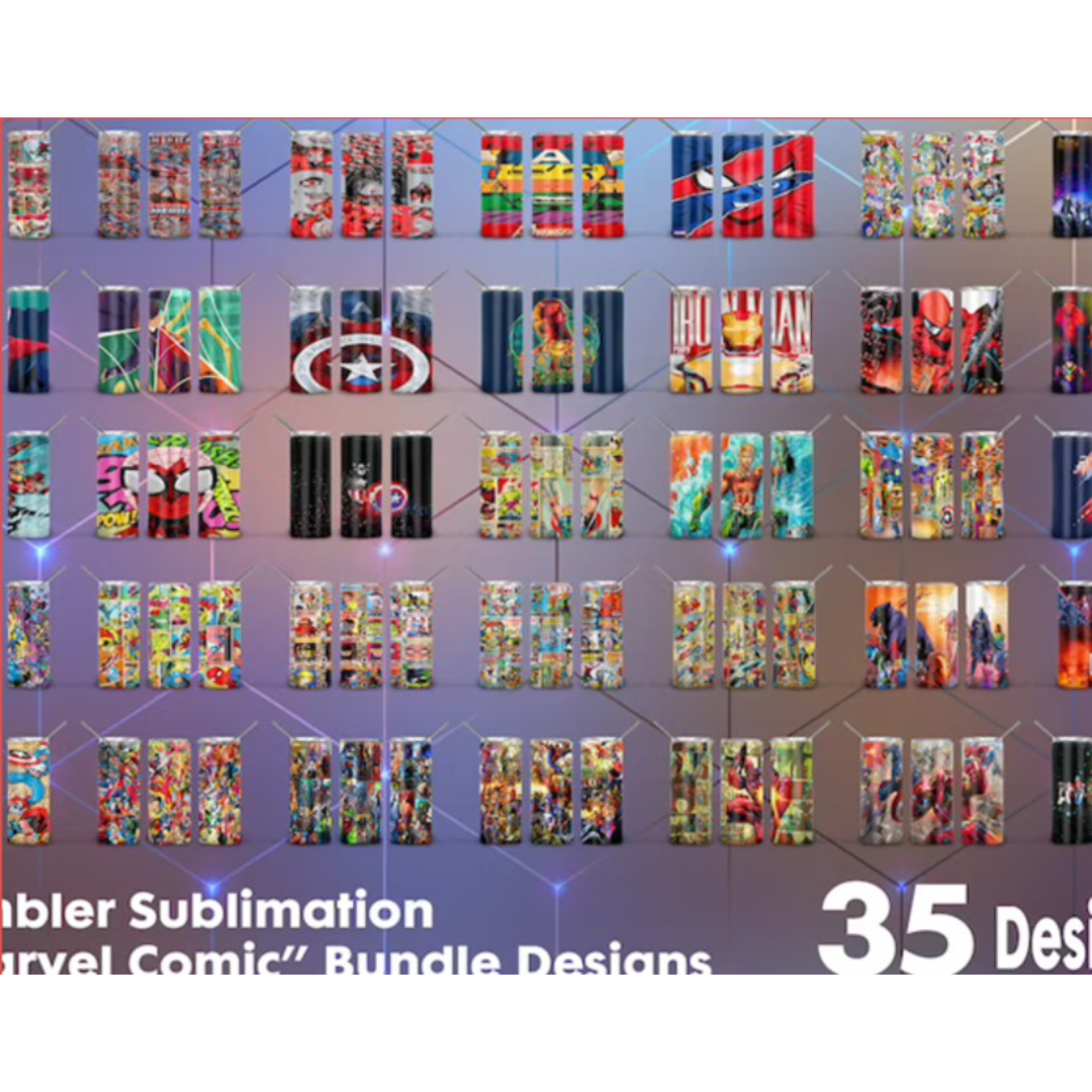 Bundle 35 Marvel Comic 20oz Skinny Straight & Tapered Bundle | Inspire ...