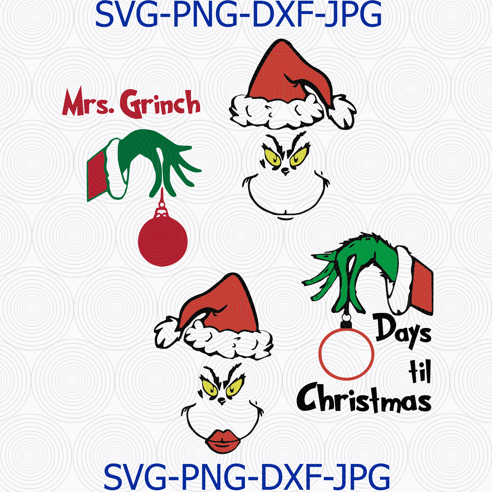 The Grinch svg, Mrs Grinch svg, The Grinch Cameo Cricut, Day | Inspire ...