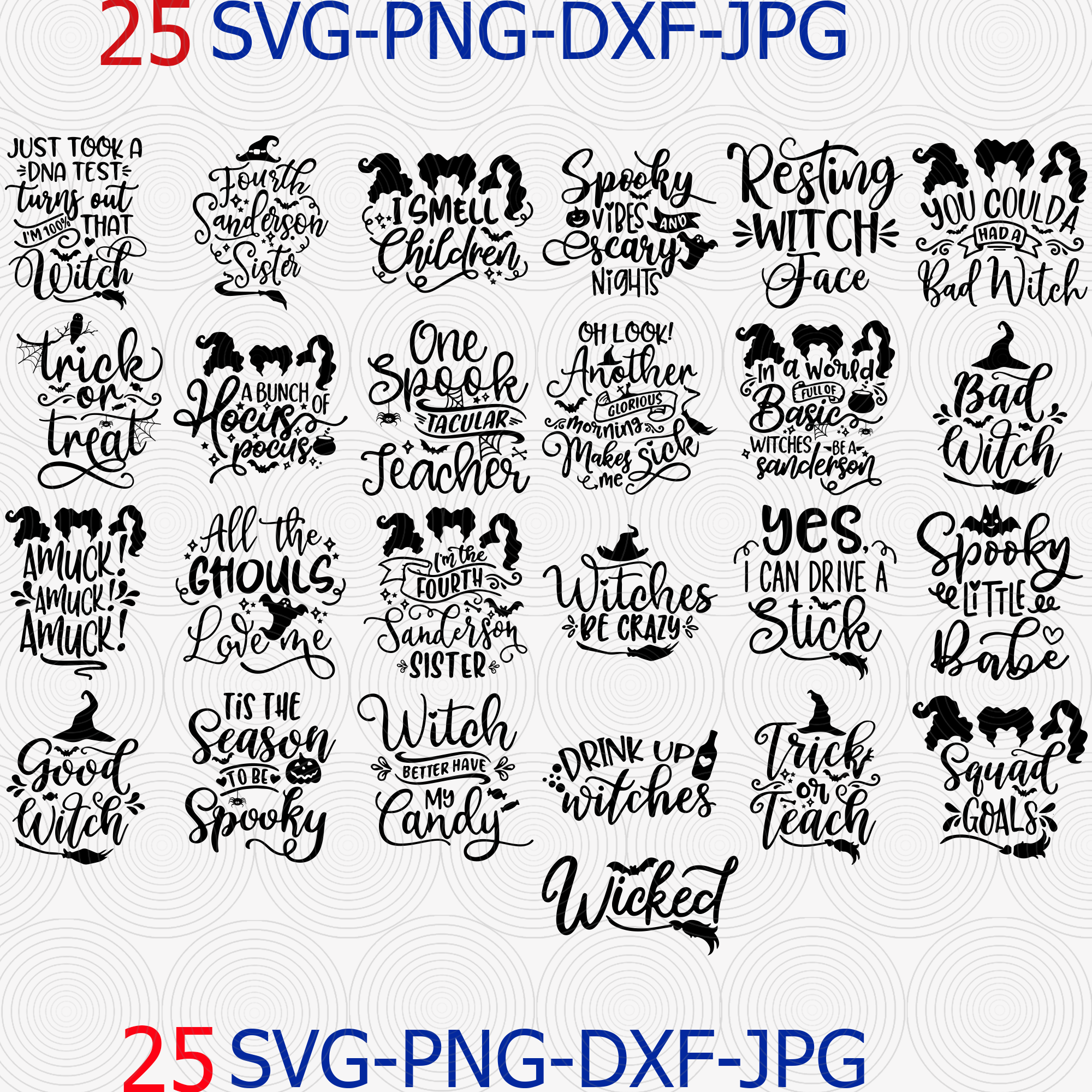 Halloween Bundle 25 Quotes Design Svg Png Cut File, Hallowee | Inspire ...