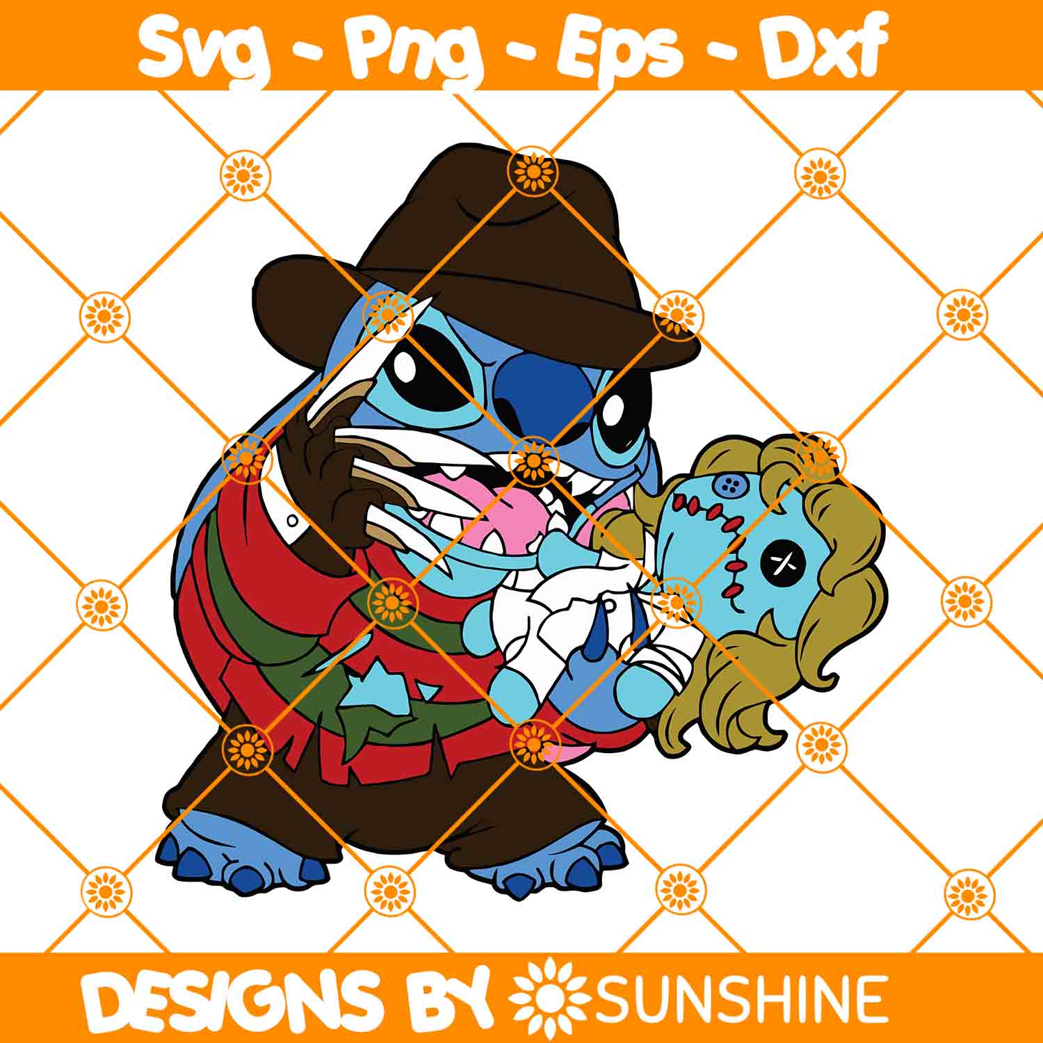 Freddy Krueger and Stitch Svg, Stitch Svg, Freddy Krueger Sv - Inspire ...