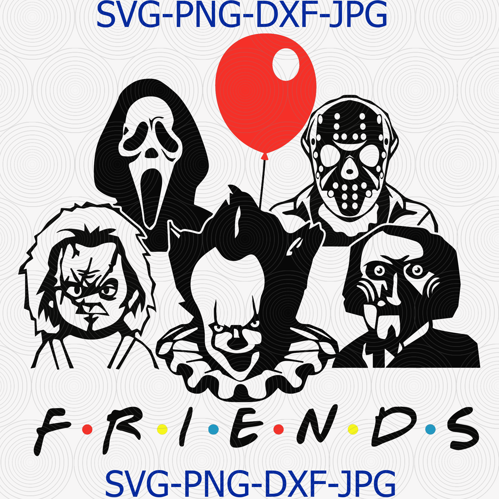 Friends Horror Movie Creepy Halloween Horror Team SVG PNG EP - Inspire ...