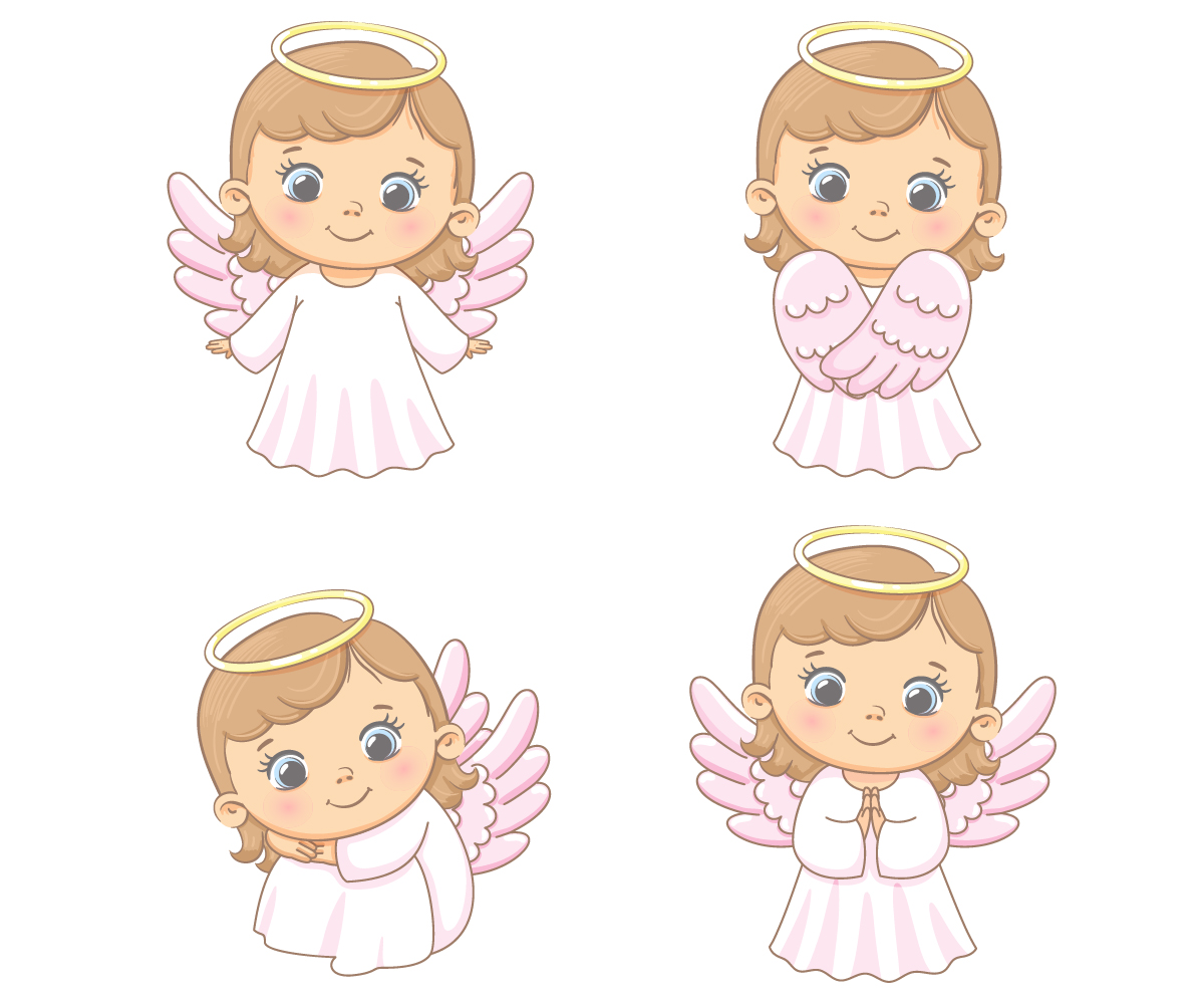 Cute angel girl. EPS, JPG, PNG 300 DPI - Inspire Uplift