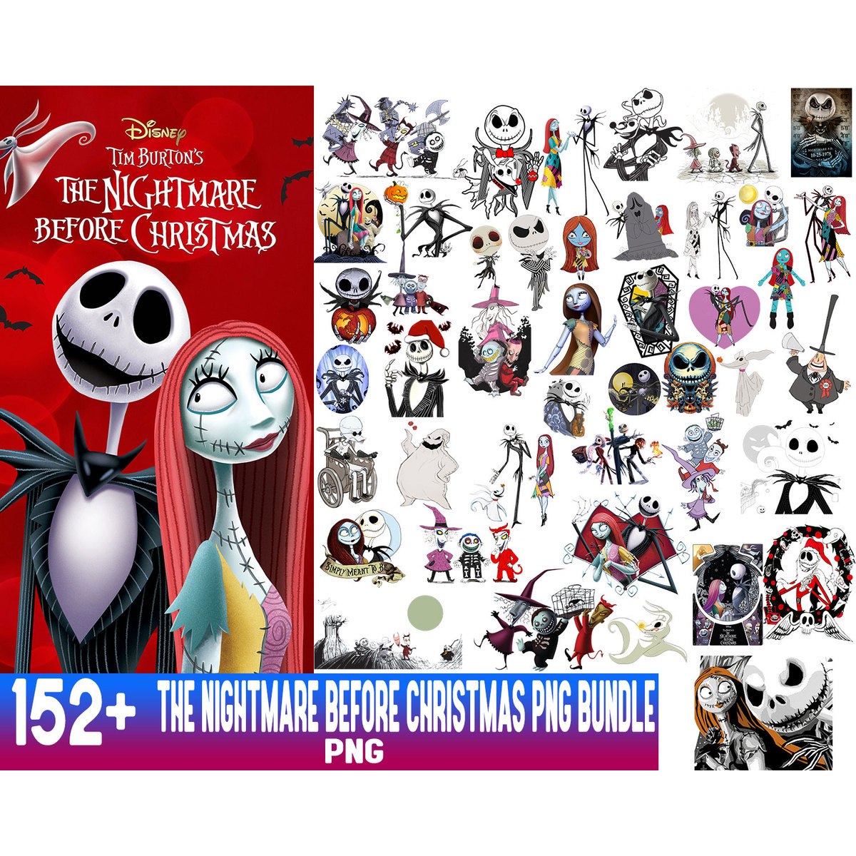 The Nightmare Before Christmas, PNG Digital Download | Inspire Uplift