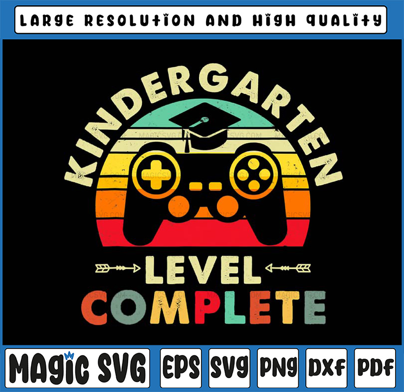 Kindergarten Graduation Level Complete Video Gamer PNG File | Inspire ...