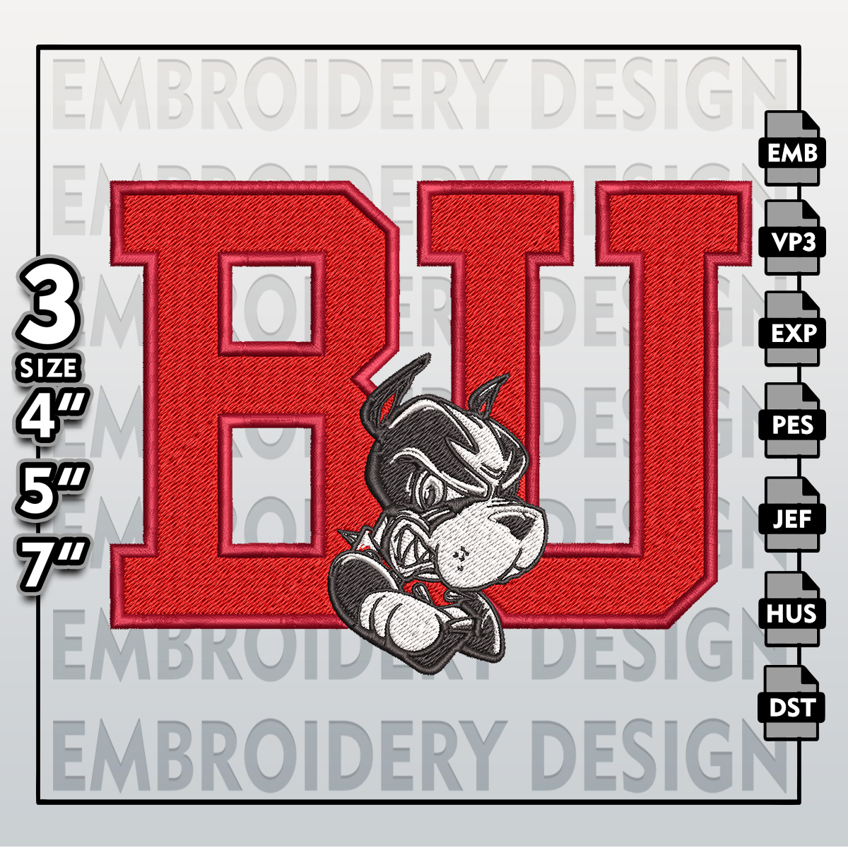 Boston University Terriers Embroidery Designs, NCAA Logo Emb | Inspire ...