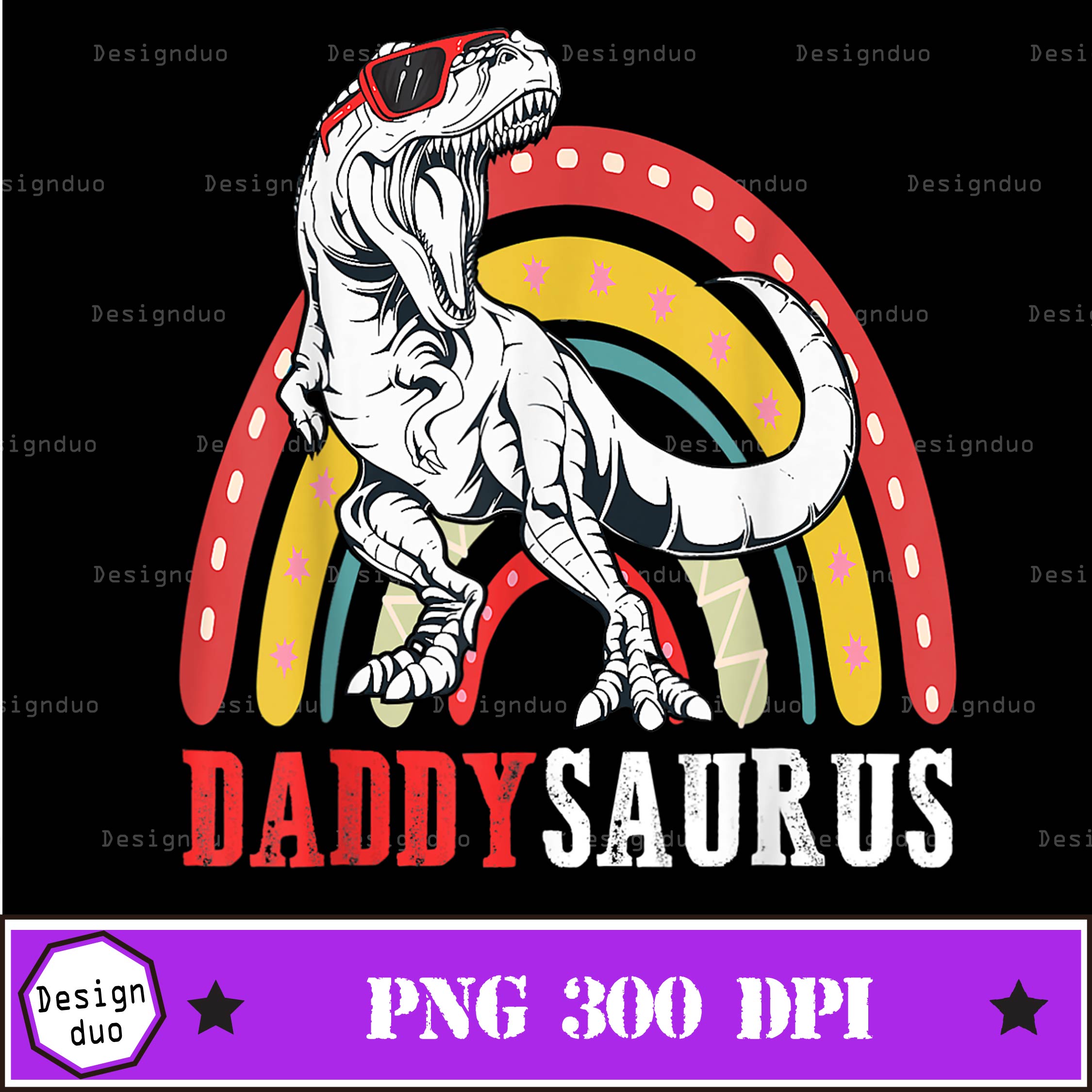 Daddysaurus T Rex Funny Rainbow Daddy Saurus Png, Daddy Saur | Inspire ...