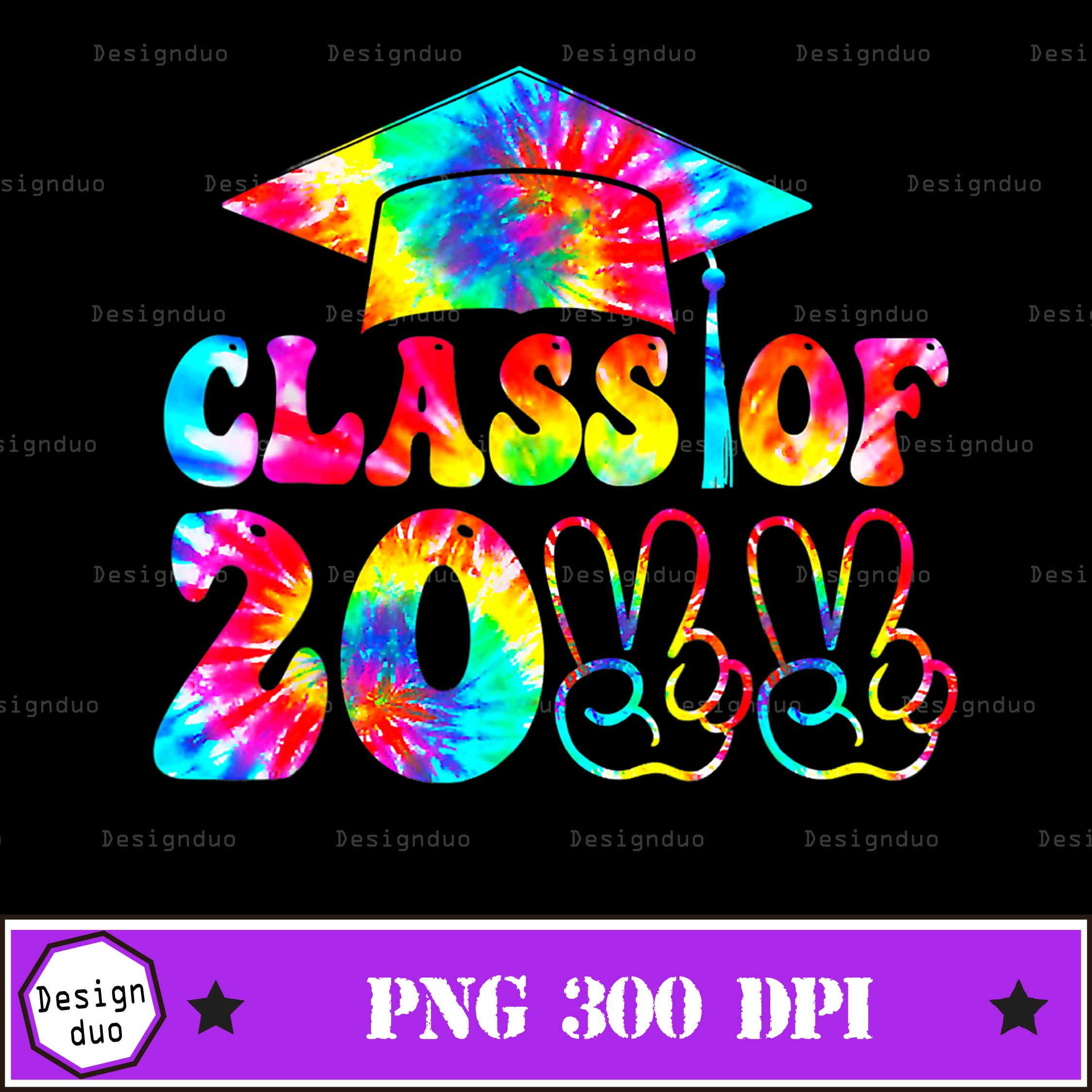 Class Of 2022 Graduation Senior 22 Peace Hand Sign Tie Dye P | Inspire ...