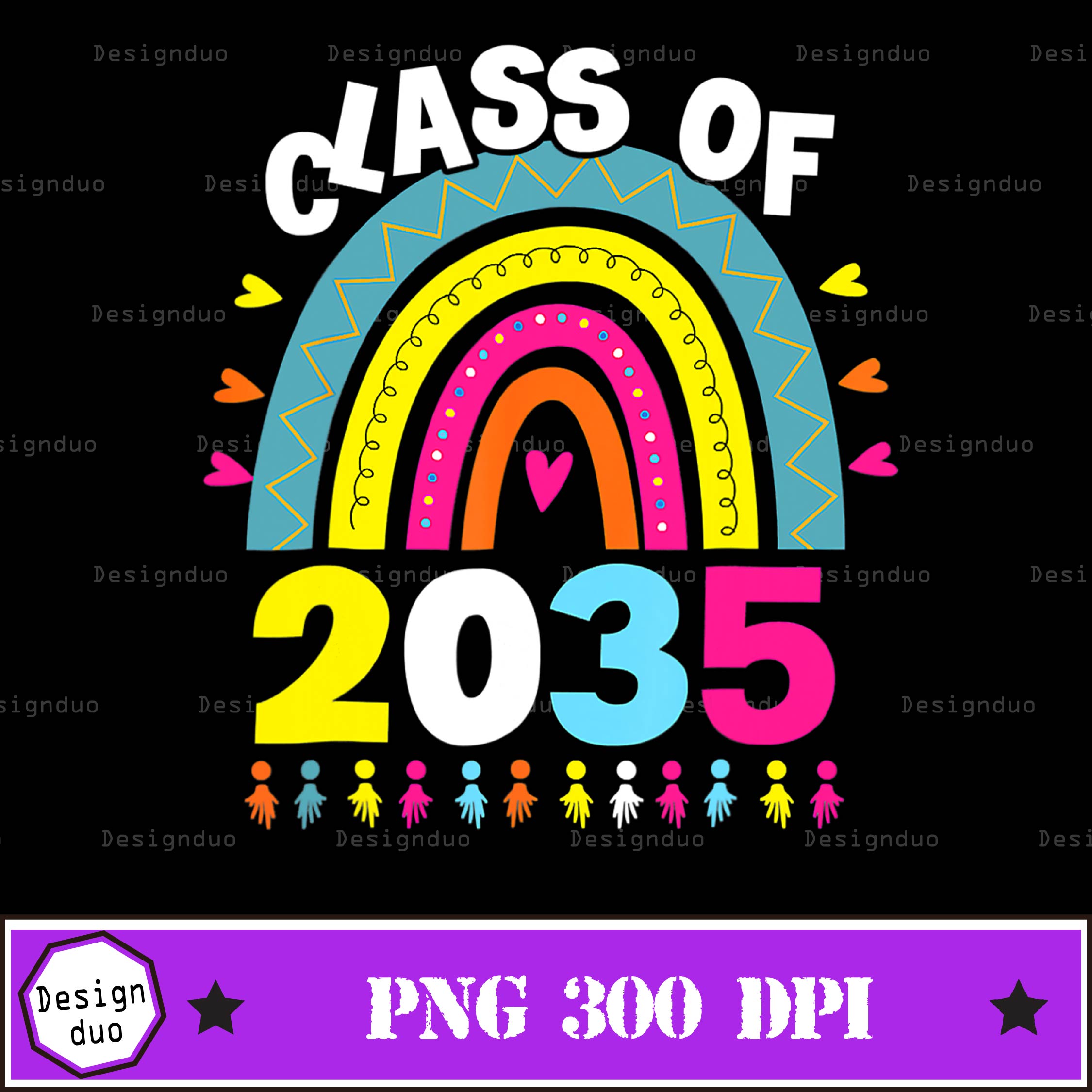 Class Of 2035 Grow With Me Rainbow Graduation Boys Girls Png - Inspire ...