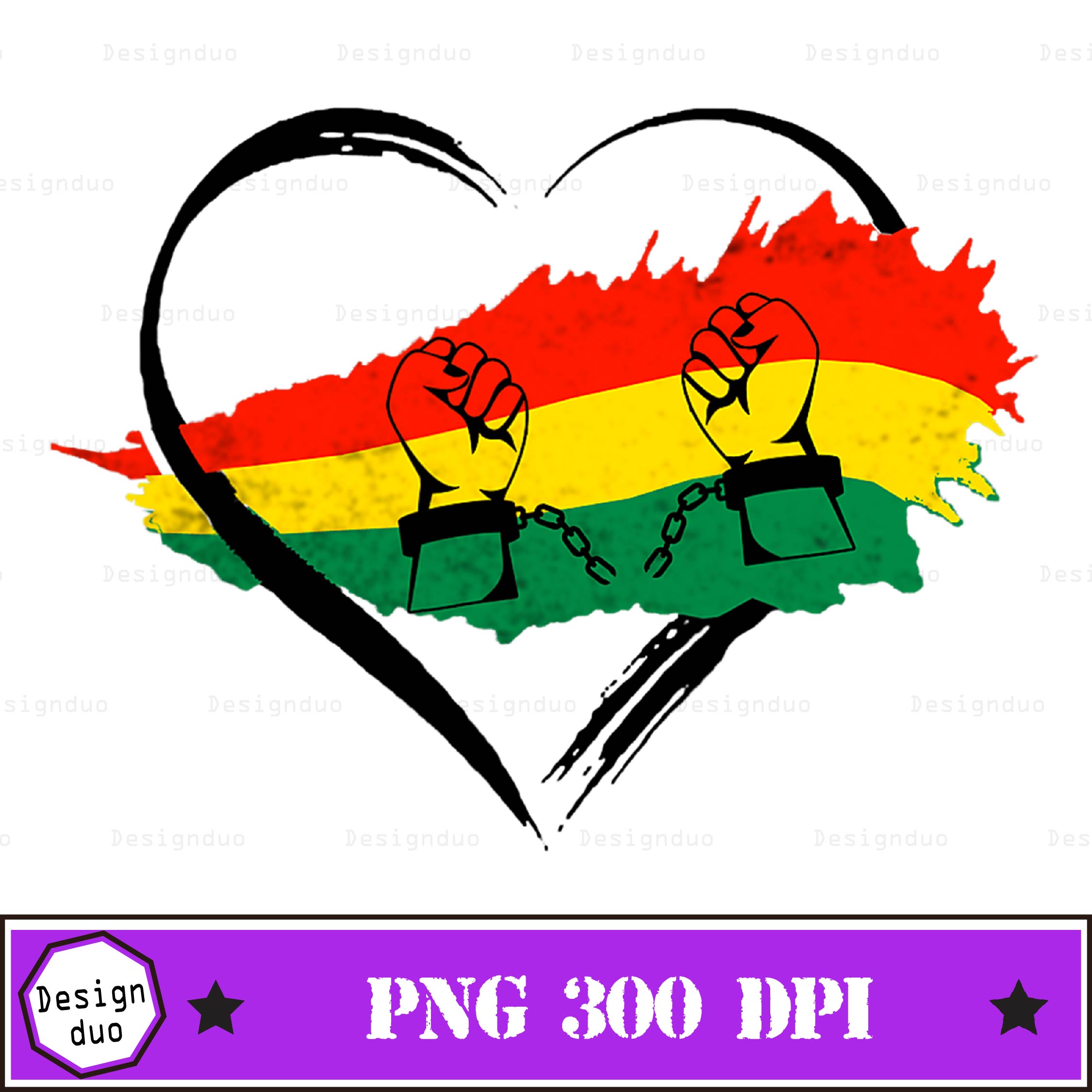 Juneteenth Celebrating Hand Heart Flag Png | Inspire Uplift