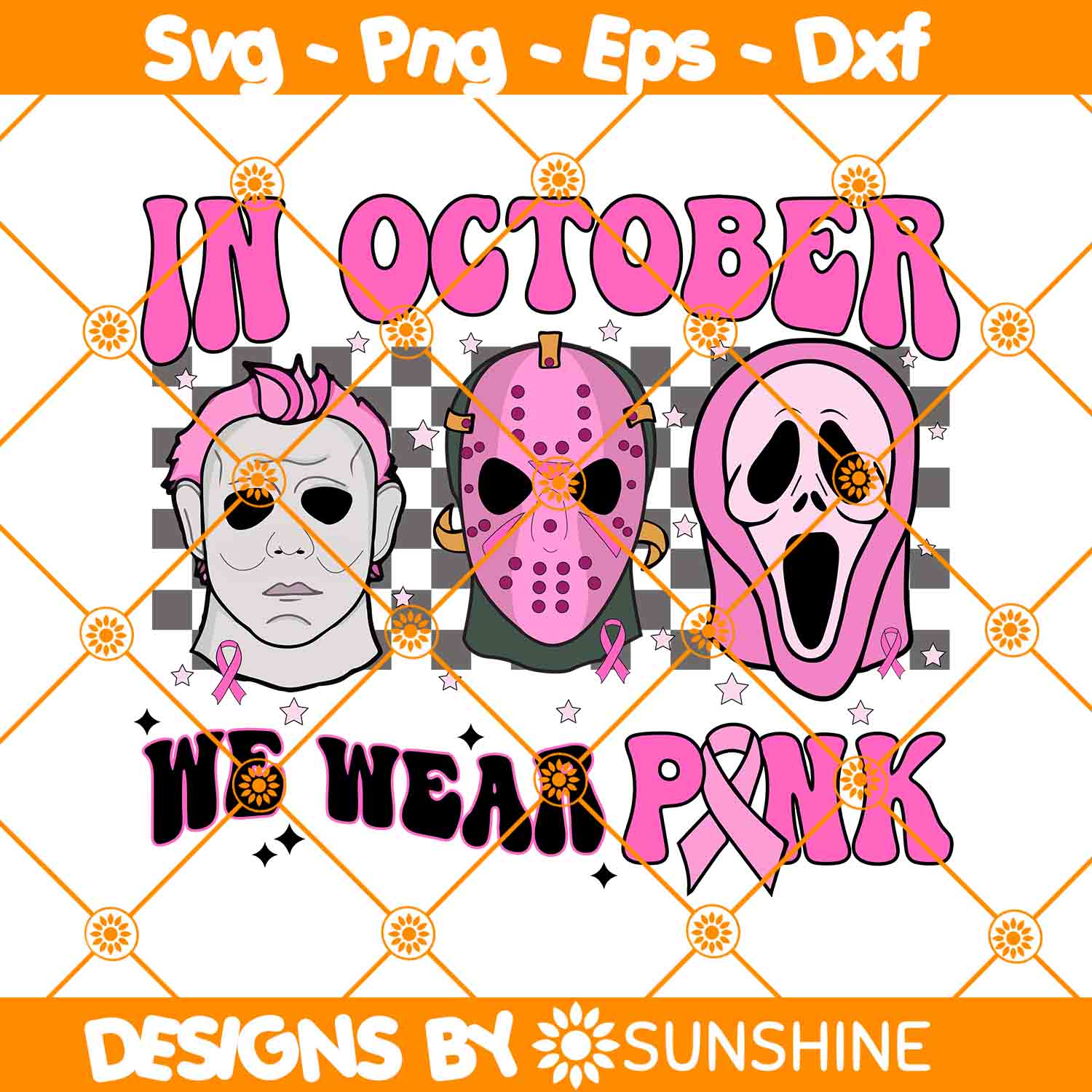 Horror In October we wear pink Svg, Cancer Svg, Breast cance | Inspire ...