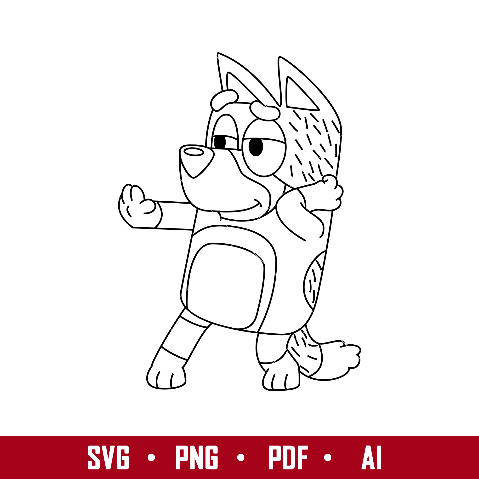 Bandit Dad Outline Svg, Bluey Dad Svg, Bluey Svg, Cartoon Sv | Inspire ...