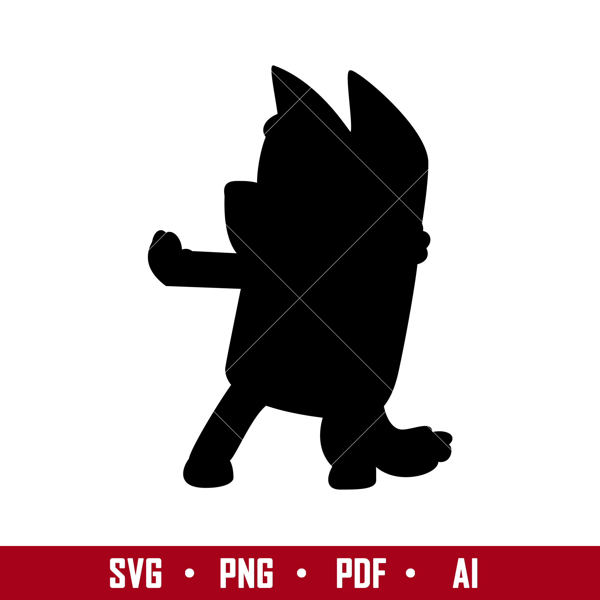 Bandit Dad Silhouette Svg, Bluey Dad Svg, Bluey Svg, Cartoon - Inspire ...