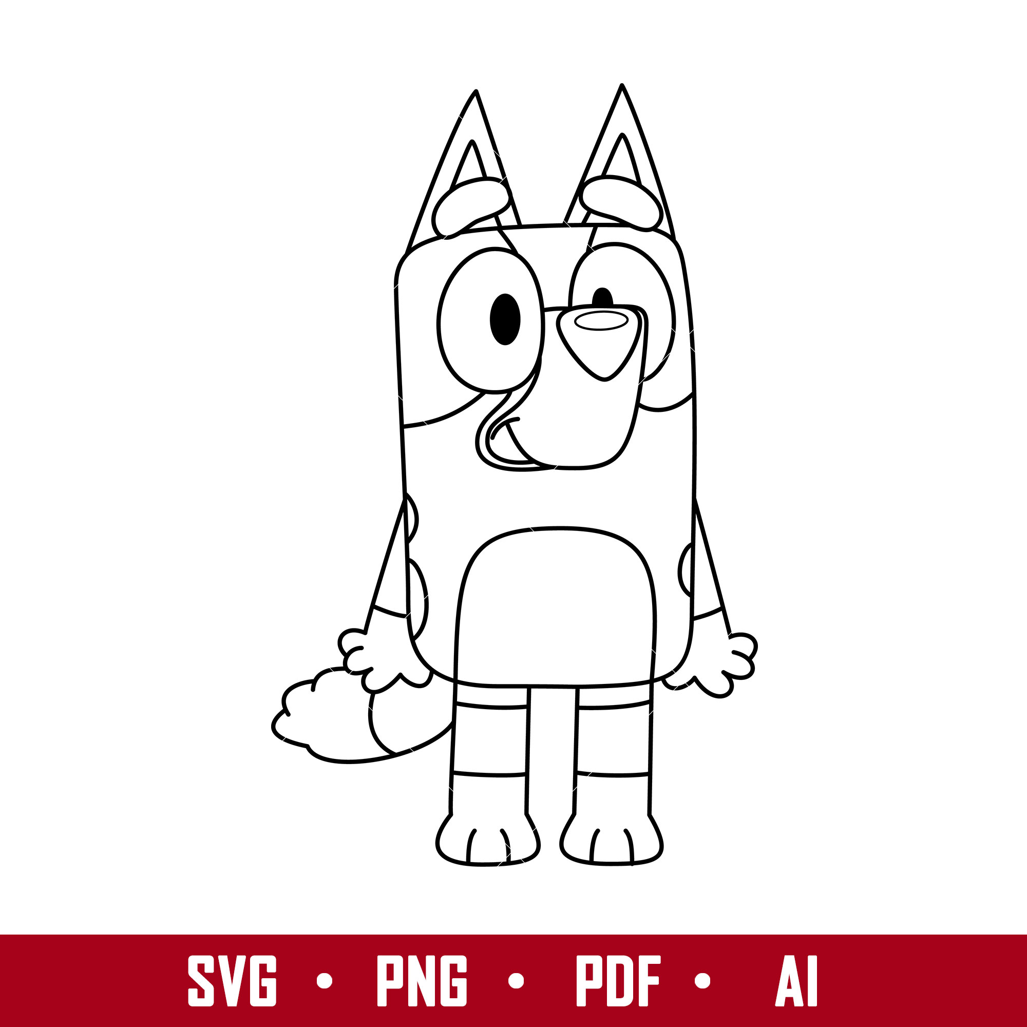 Bluey Heeler Outline Svg, Bluey Svg, Bluey Dog Svg, Cartoon | Inspire ...