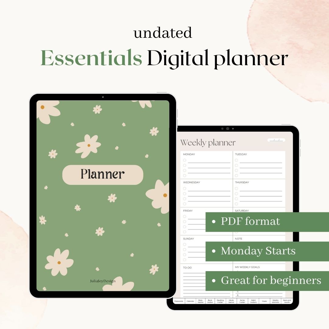 Undated Digital Planner - Digital Planning, Personal Planner | Inspire ...