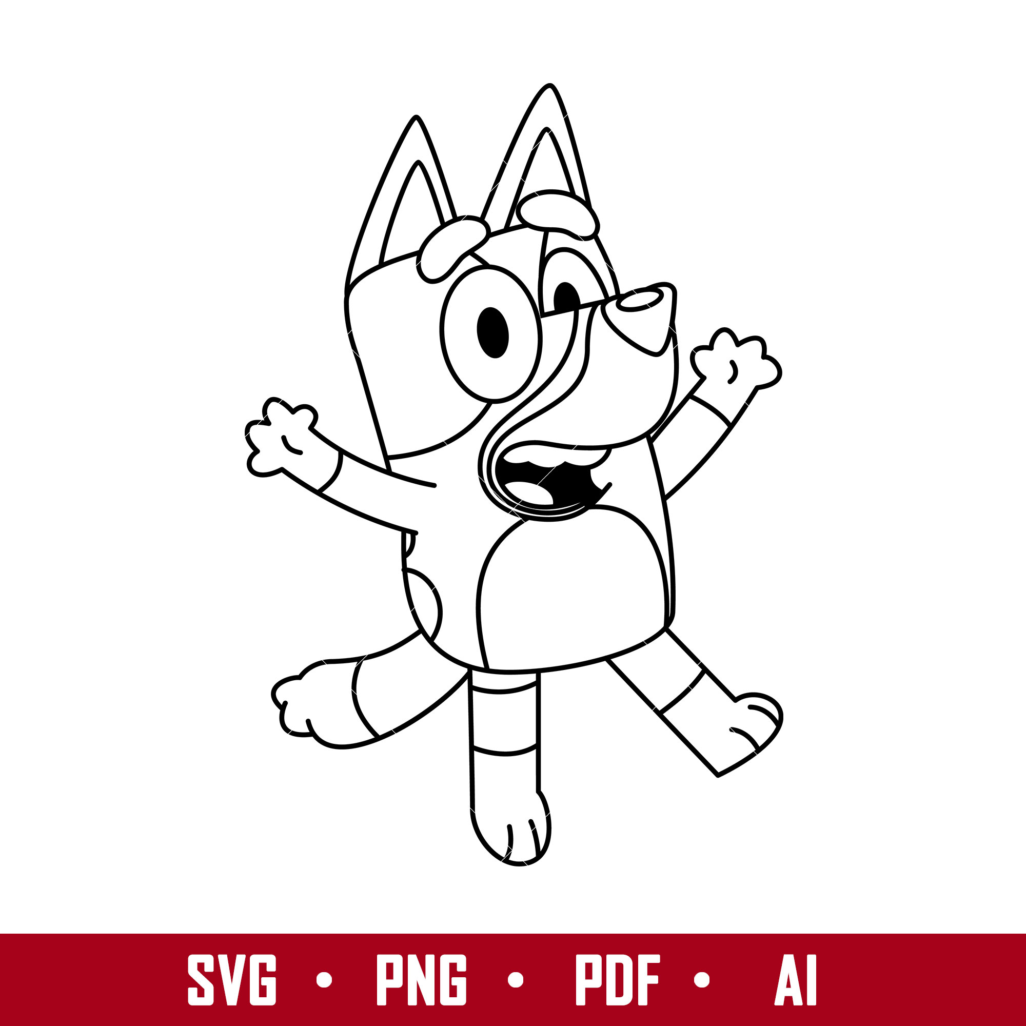 Bluey Outline Svg, Bluey Dog Svg, Cartoon Svg, Png Pdf Ai Di | Inspire ...