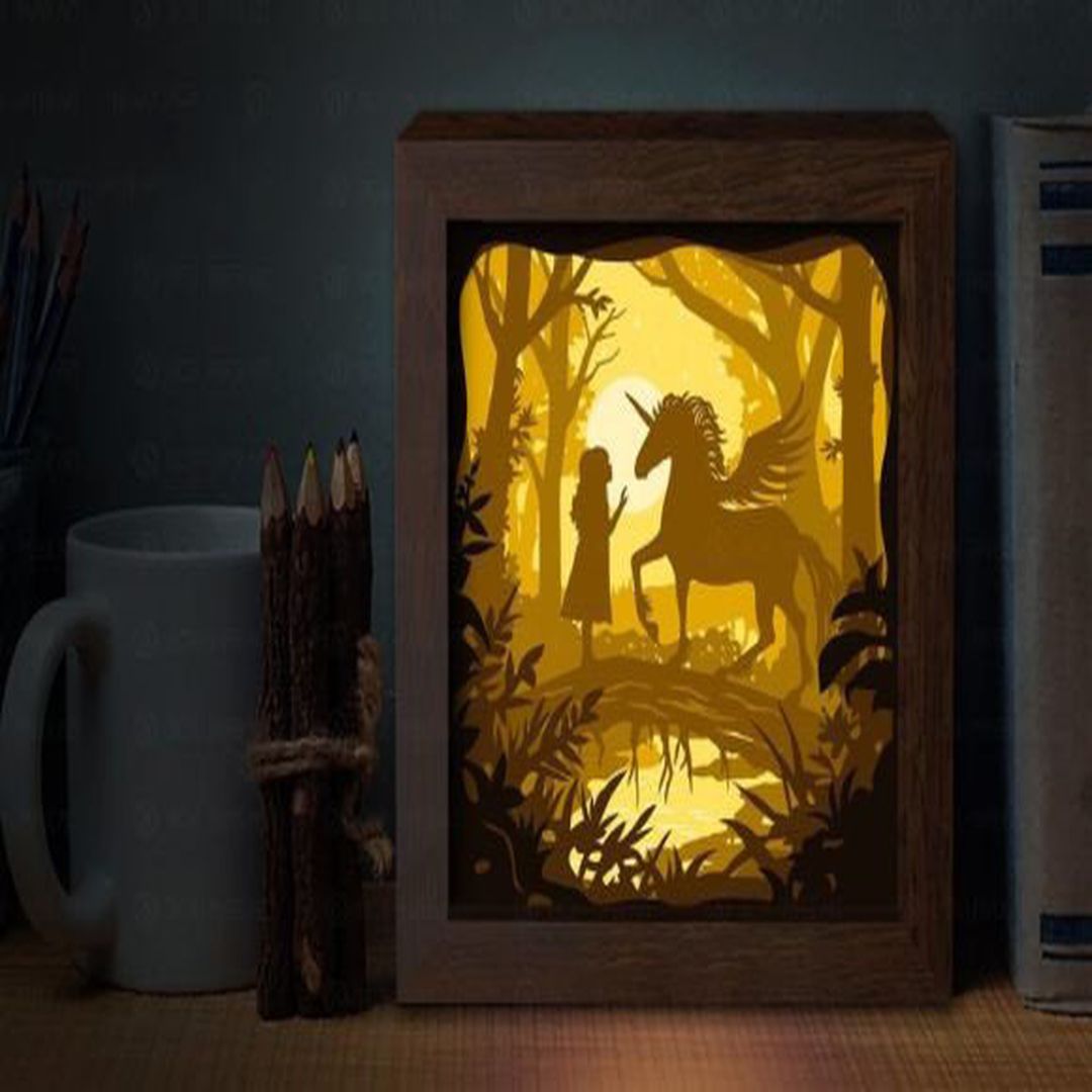 Unicorn Light box Template, Paper Cutting Template, Shadow b | Inspire ...