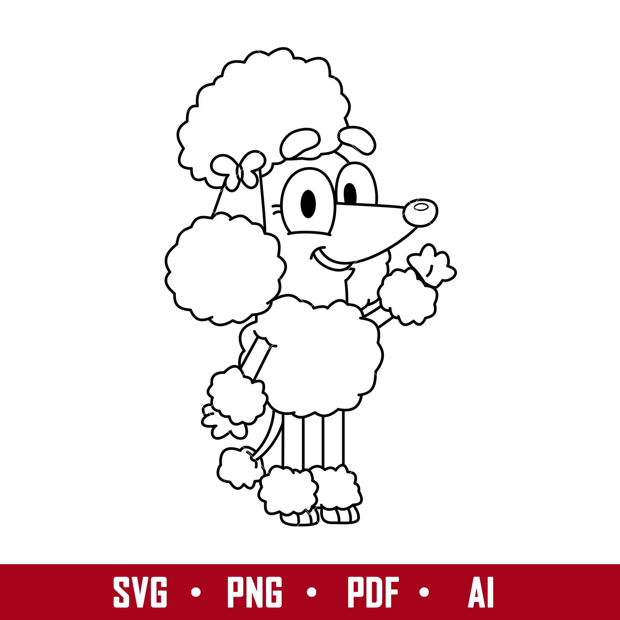 Bluey Coco Outline Svg, Coco Dog Svg, Bluey Svg, Cartoon Svg | Inspire ...