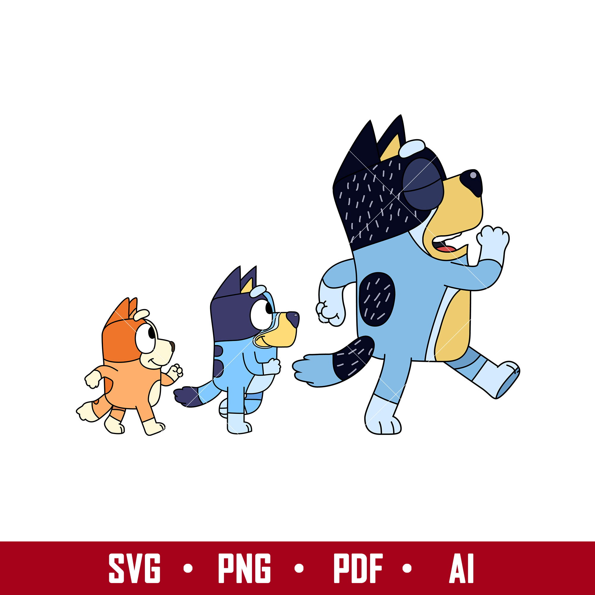 Bluey Family 2 Svg, Bluey Svg, Cartoon Svg, Png Pdf Ai Digit | Inspire ...