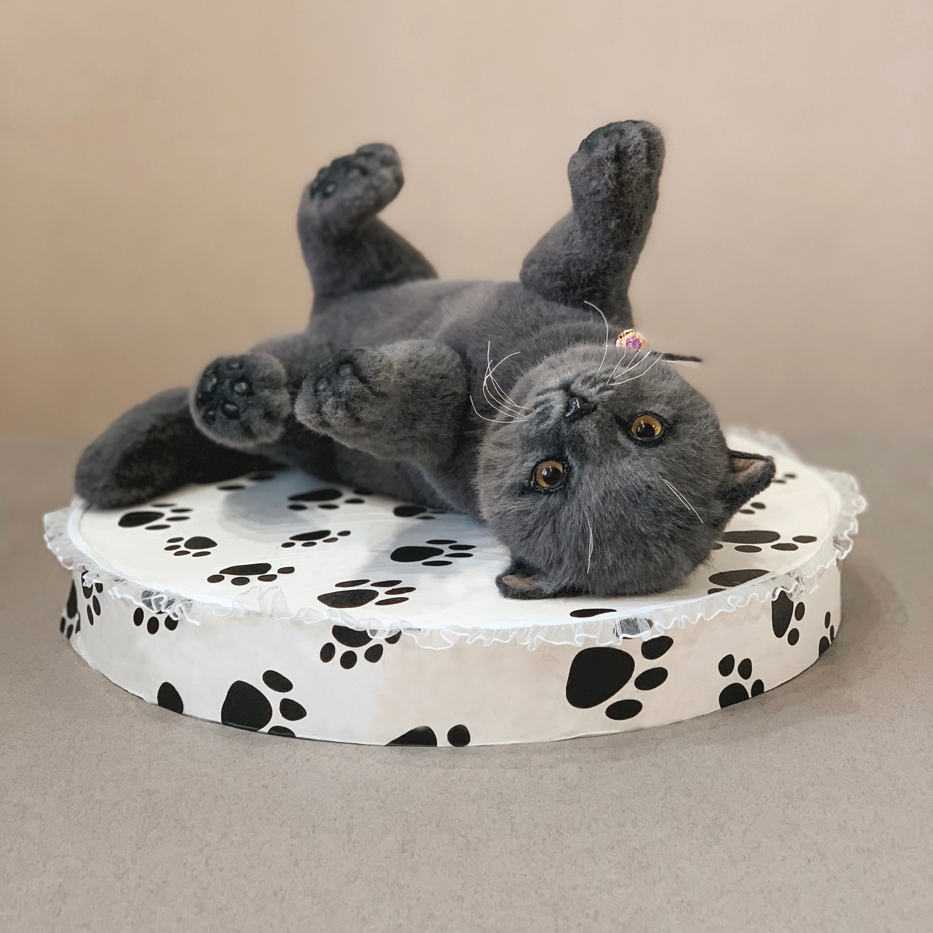 Gray kitten. Collectible realistic cat toy. - Inspire Uplift